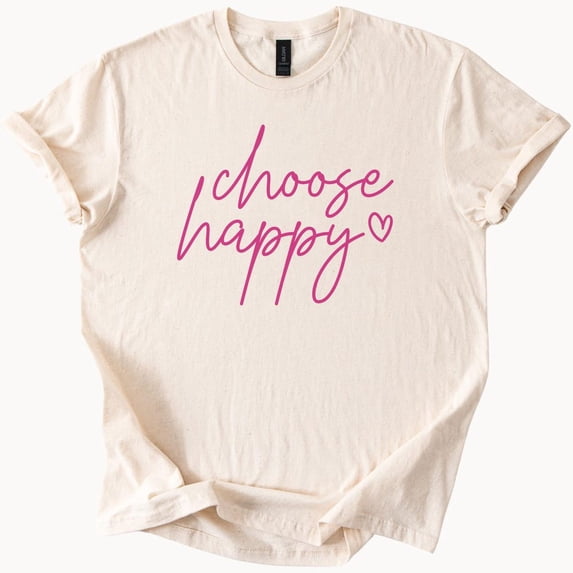 Choose Happy T Shirt Inspirational Graphic Tee Positive Vibes Clothing ...