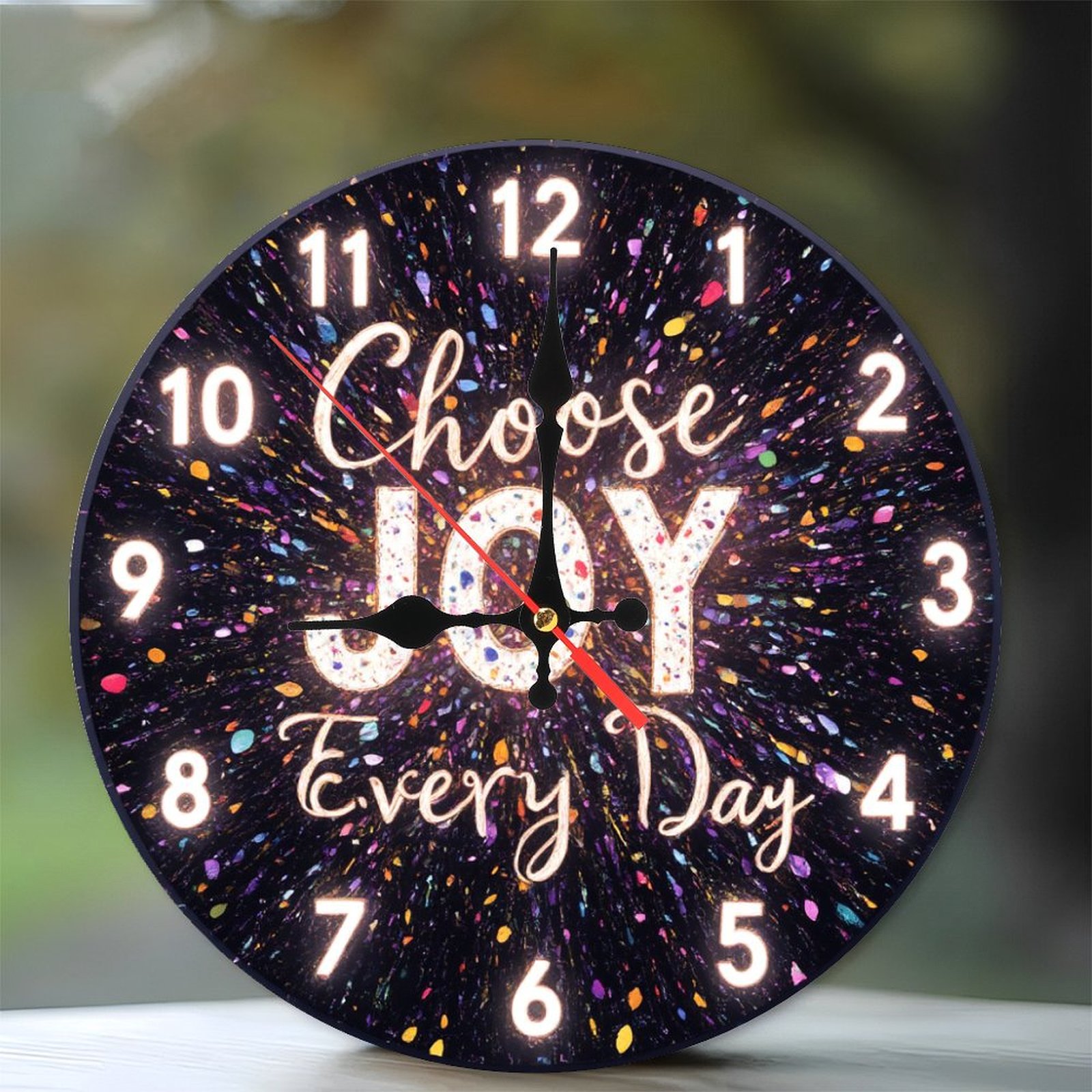 Choose Joy Everyday Wall Clock Home Decor 10-Inch Silent Wooden Wall ...