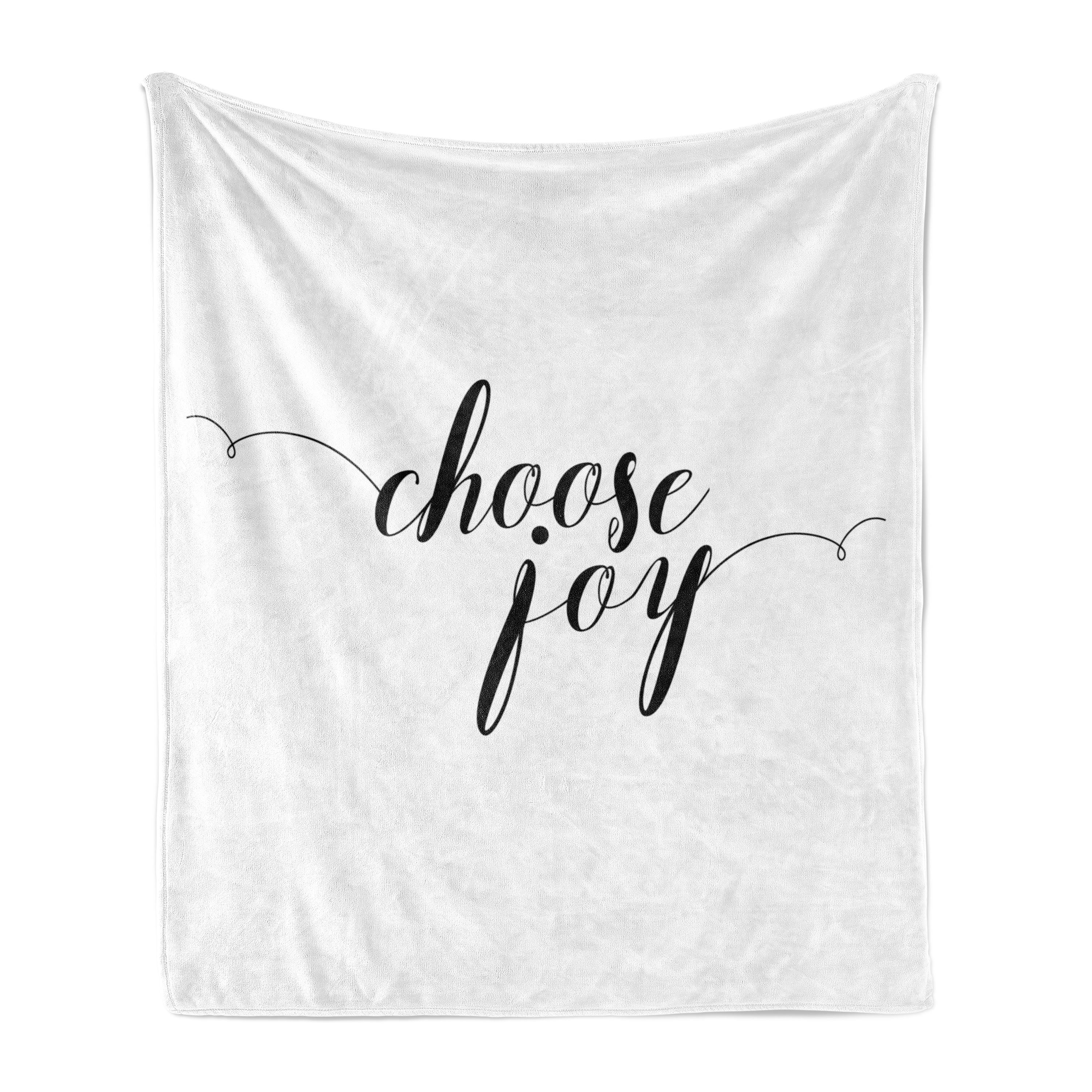 Choose Joy Soft Flannel Fleece Blanket, Cursive Handwriting on a Plain ...