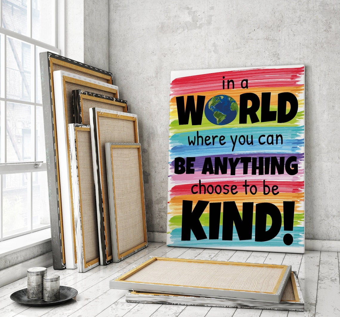 Choose To Be Kind Poster, Motivation Poster Home Office, School ...