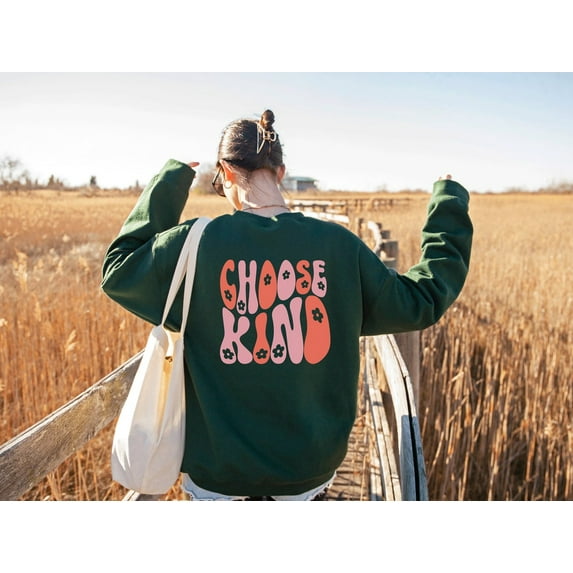 Choose Kind SweatBe Kind Positive Happy Face Tee, Rainbow Kind, Cute ...