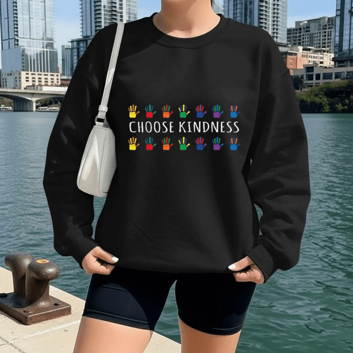 Choose Kindness Awareness World Message Positive Fun Graphic Sweatshirt ...