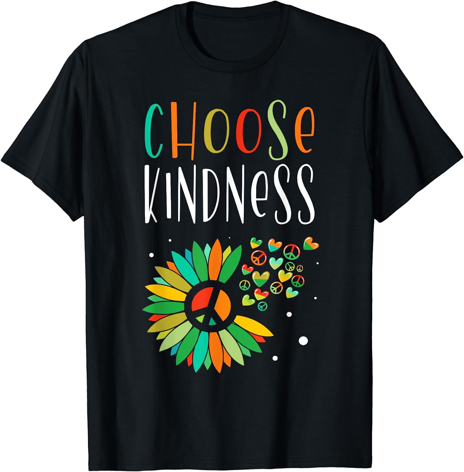 Choose Kindness Inspiration Motivational Encouragement T-Shirt Black 4X ...