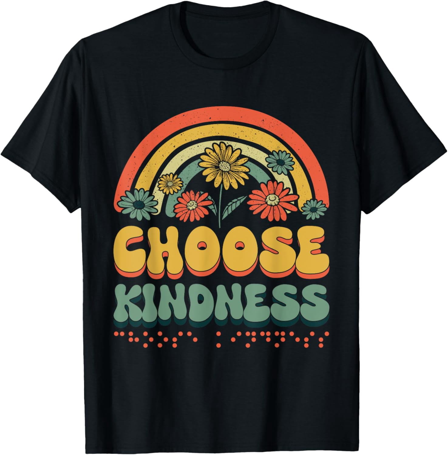 Choose Kindness Retro Braille Language Letters Braille T-ShirtMen's and ...