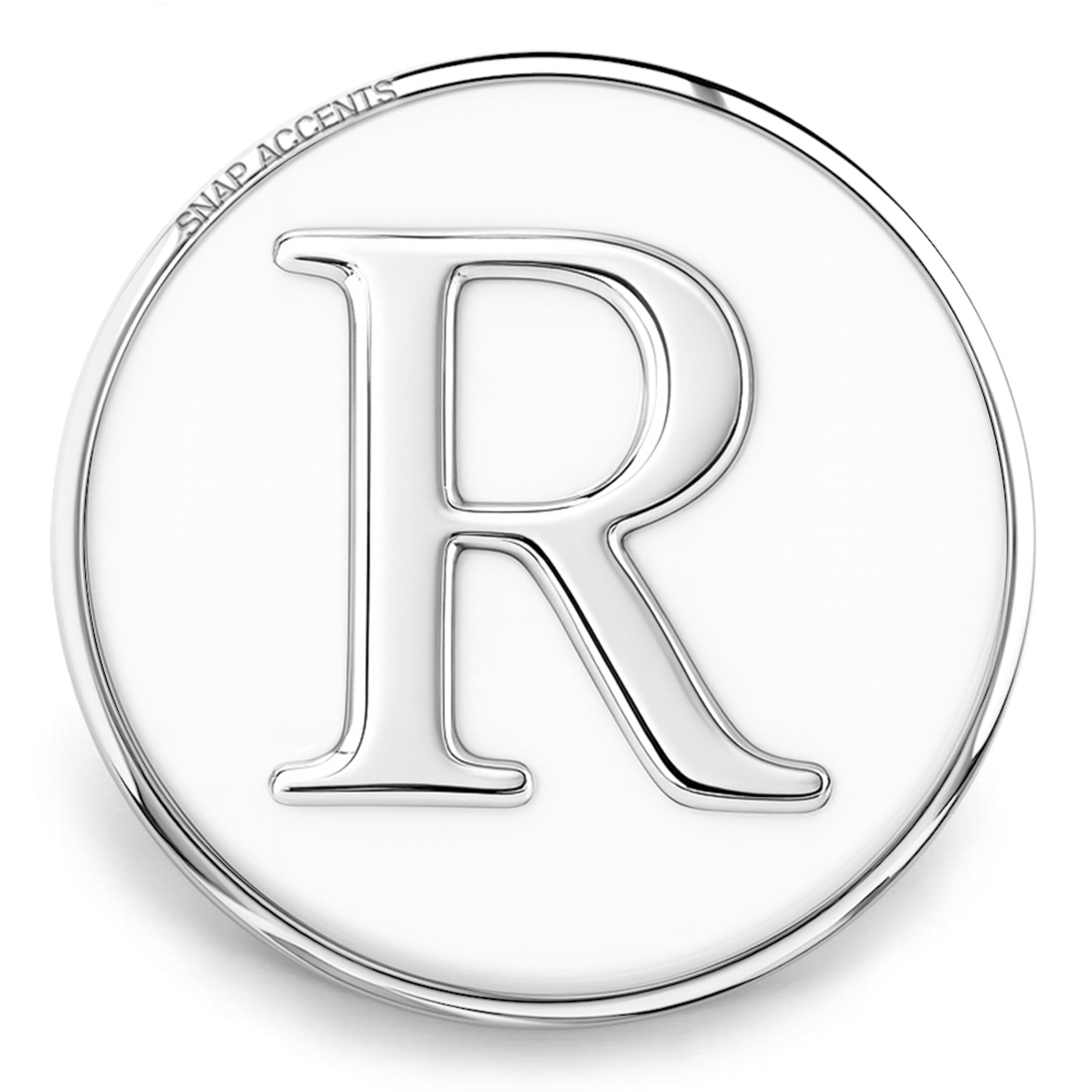 White Initial Letter Snap Charm Button 18MM for Interchangeable Snap ...