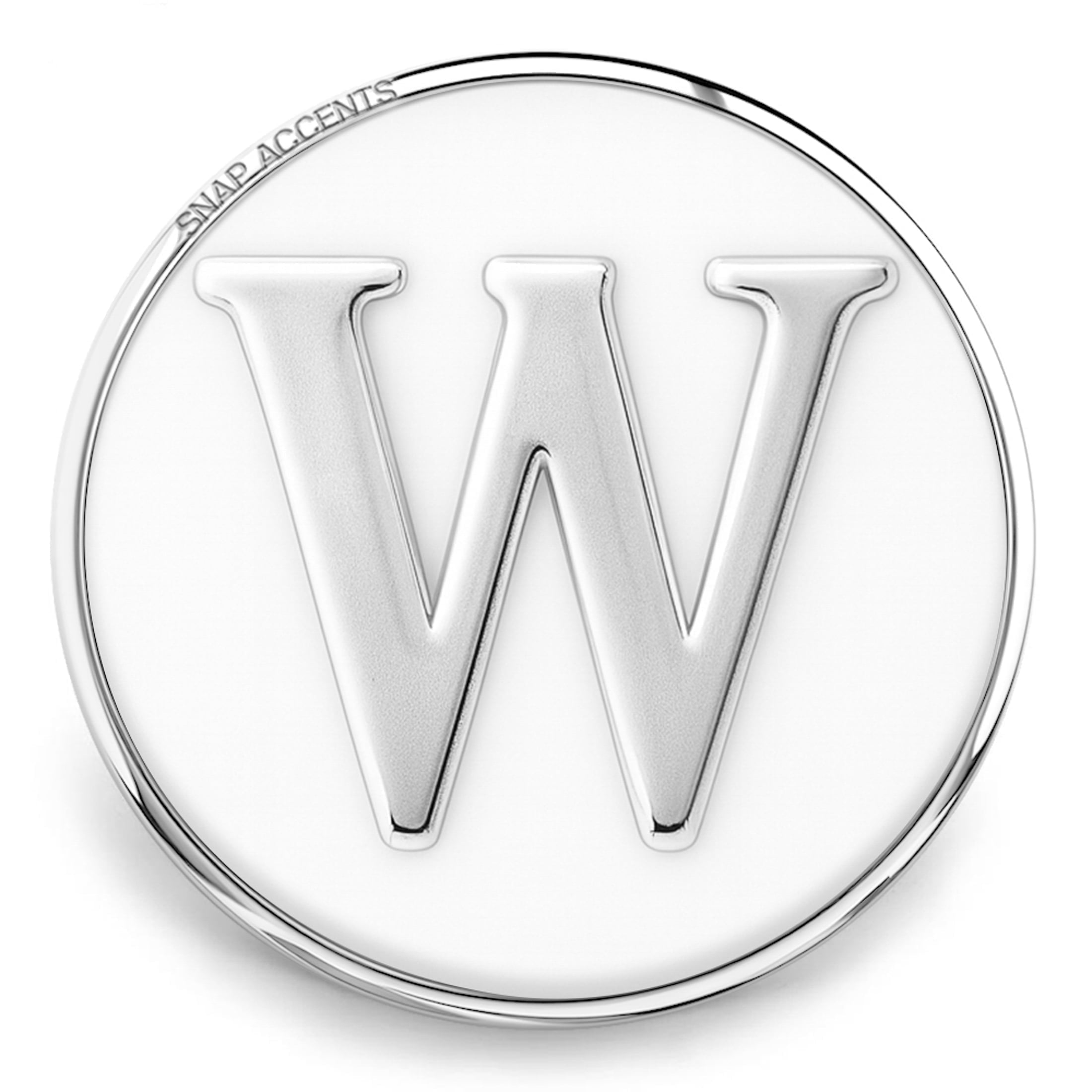 White Initial Letter Snap Charm Button 18MM for Interchangeable Snap ...