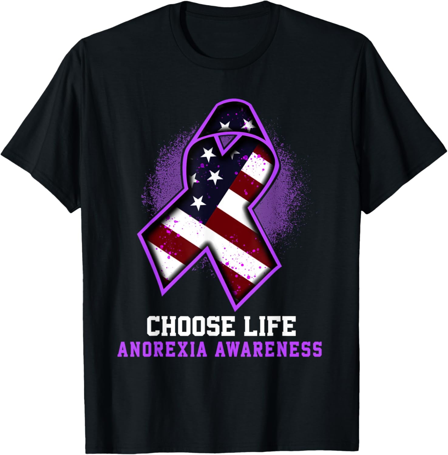 Choose Life Anorexia Awareness Ribbon Purple T-Shirt - Walmart.com