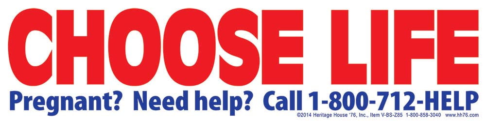 Choose Life Pro-Life Bumper Sticker - Walmart.com