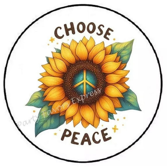 Choose Peace Sunflower Stickers Party Favors Phone Decal Water Bottle ...