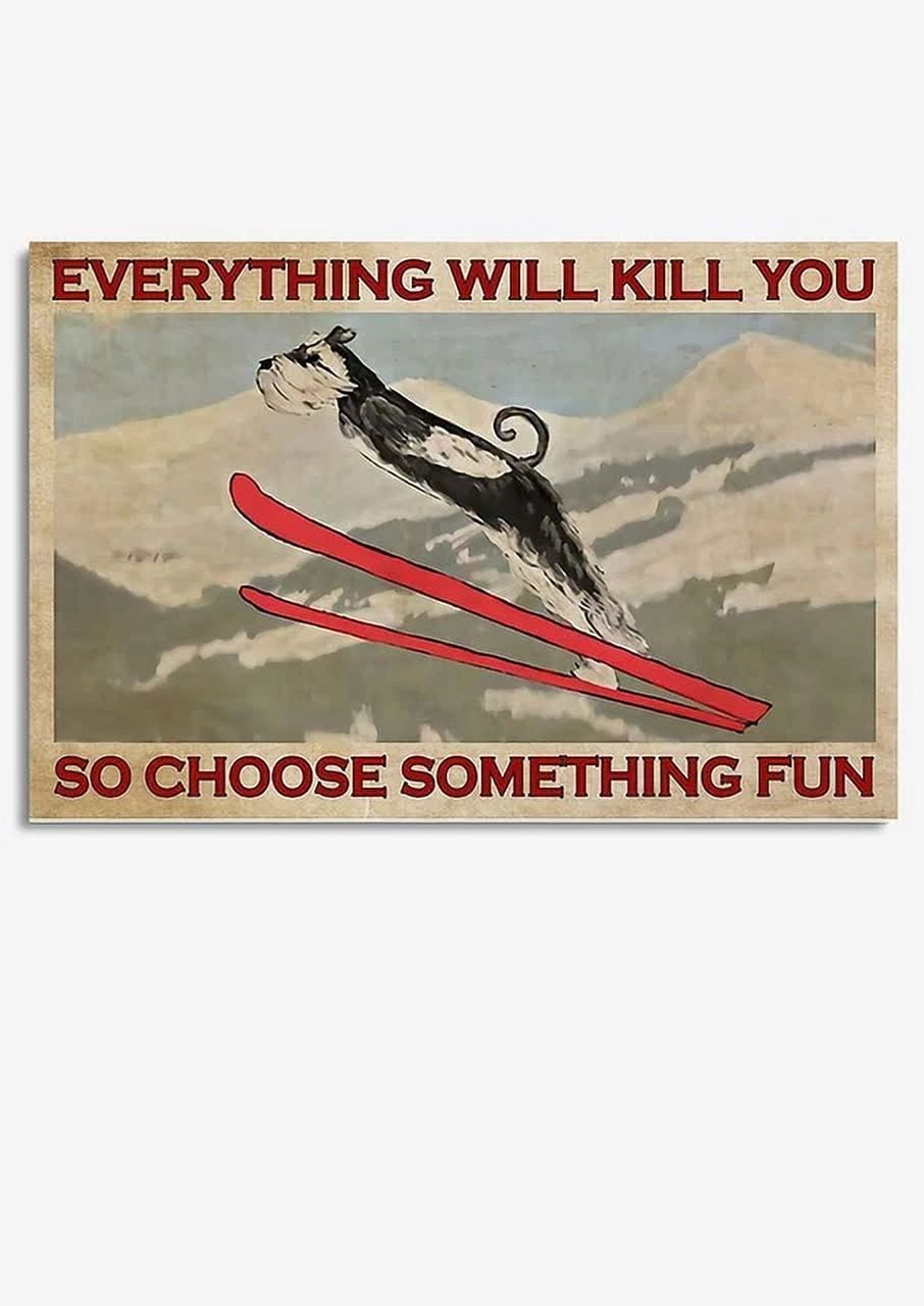 Choose Something Fun Skiing Wall Art Gift For Skiers Home Decor Vintage ...