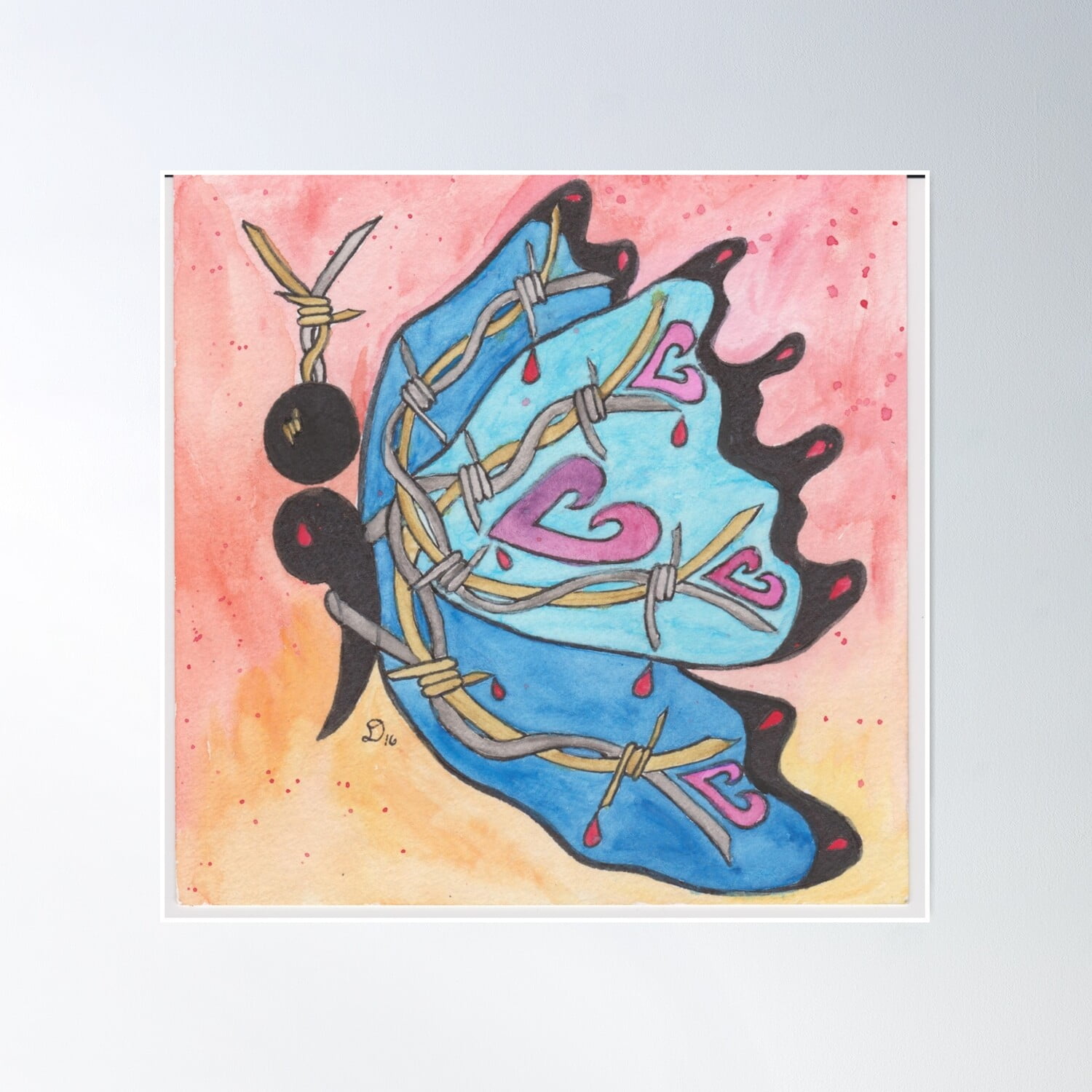 Choose To Continue Through The Pain Poster Wall Art, Modern Wall Decor ...