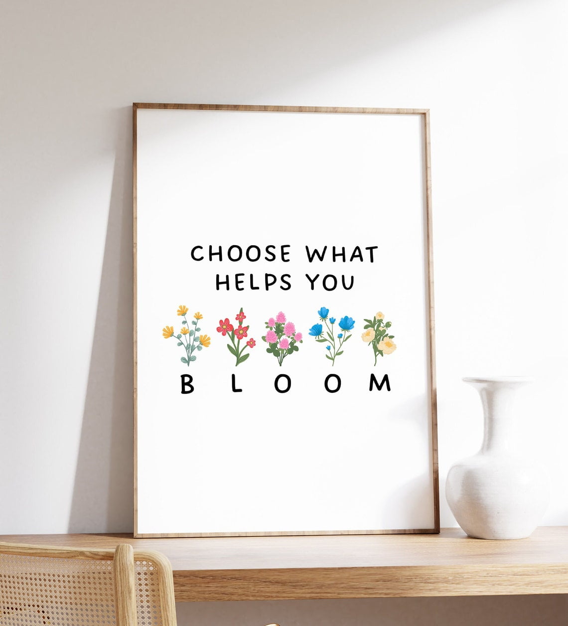 Choose What Helps You Bloom, Positivity Poster, Mental Health And ...