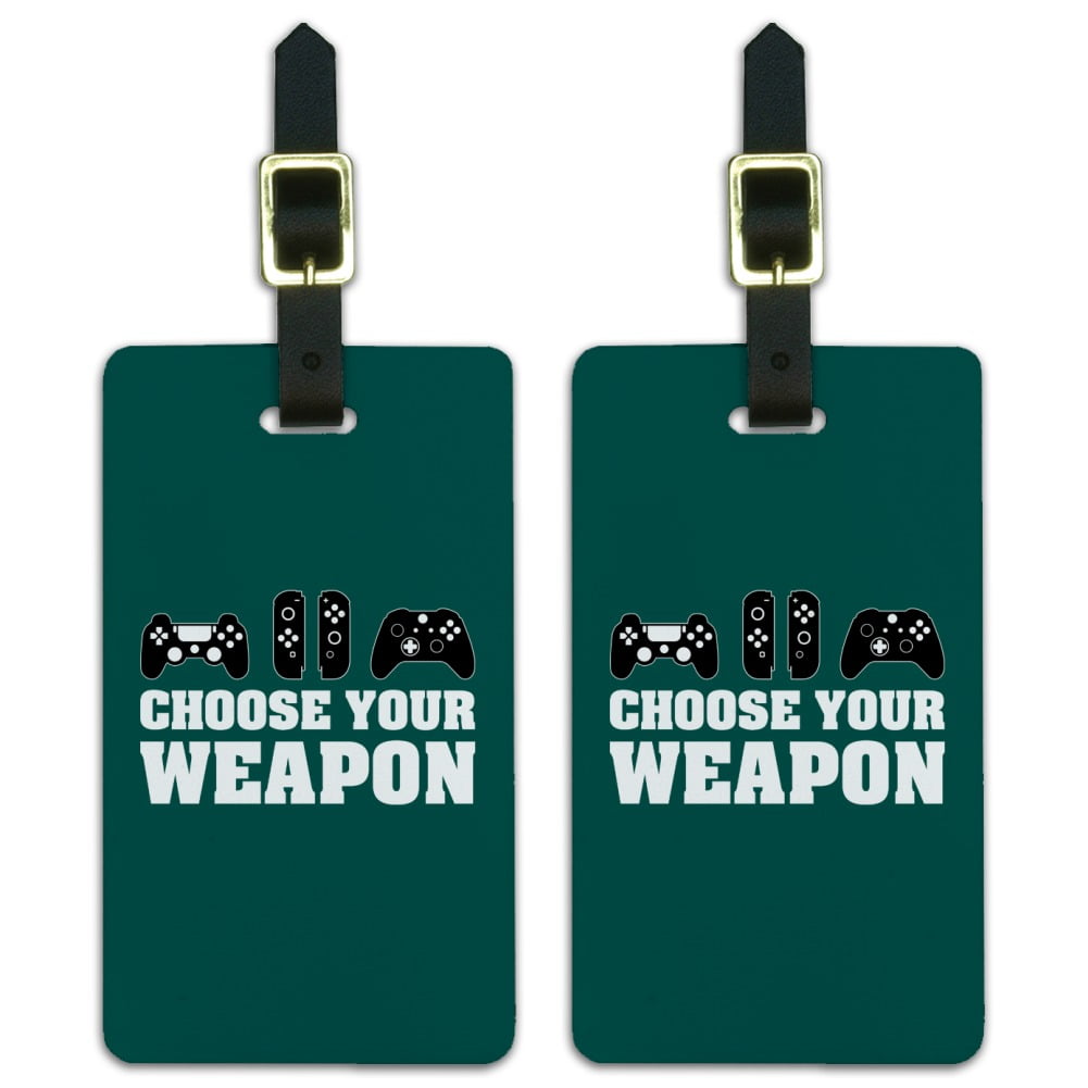 Choose Your Weapon Controllers Games Gamer Luggage ID Tags Suitcase ...