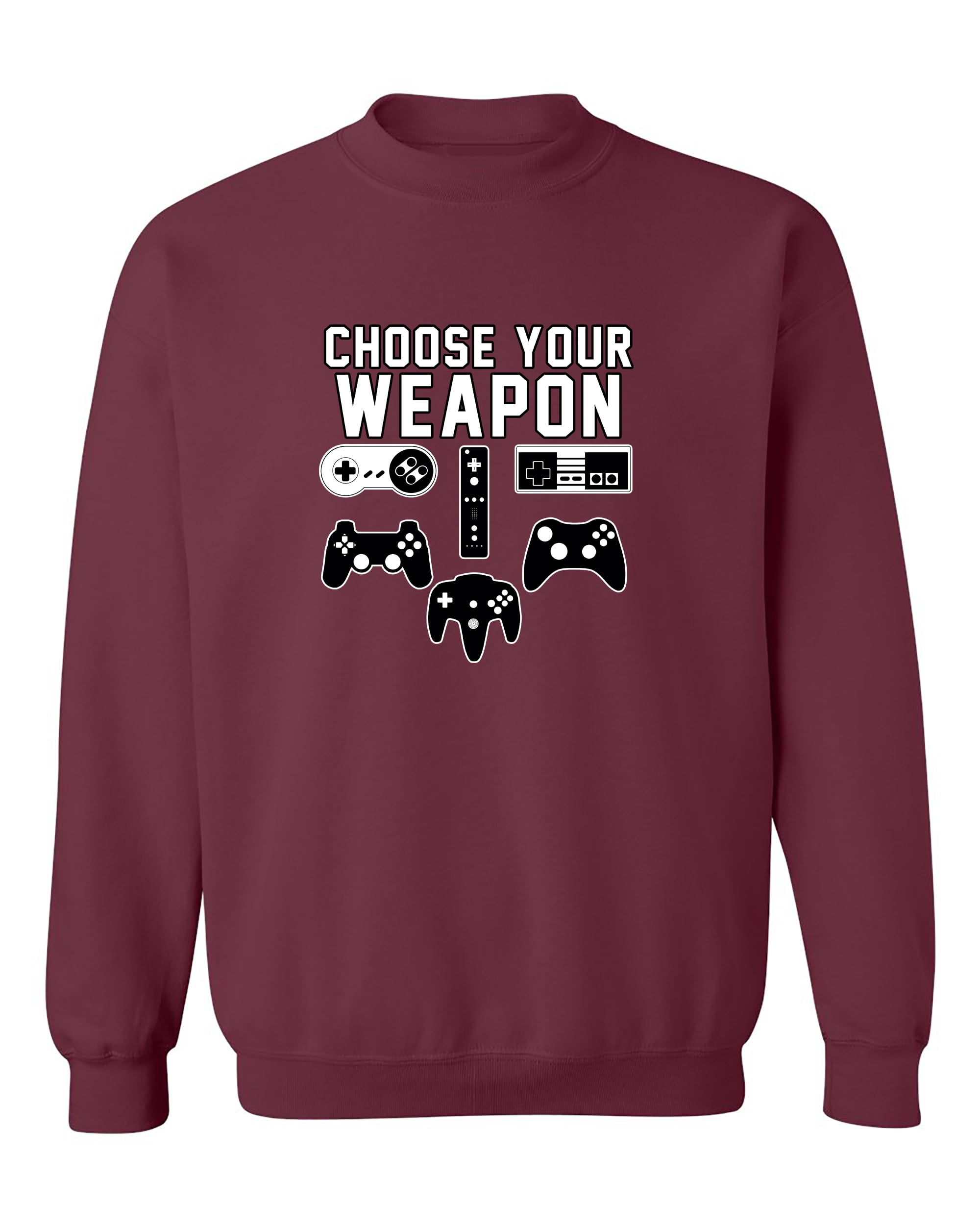 Choose Your Weapon Gaming Console Gamer Funny DT Crewneck Sweatshirt ...