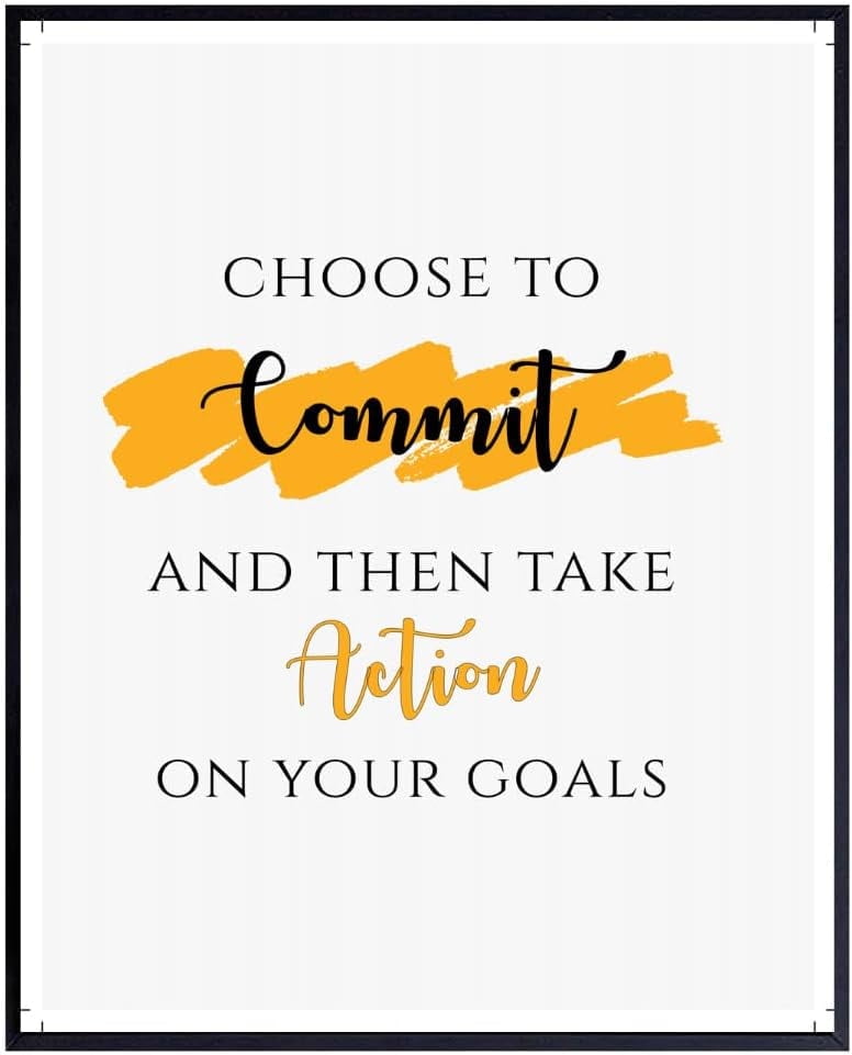 Choose to Commit Wall Art Print - Inspirational Quote Poster for ...