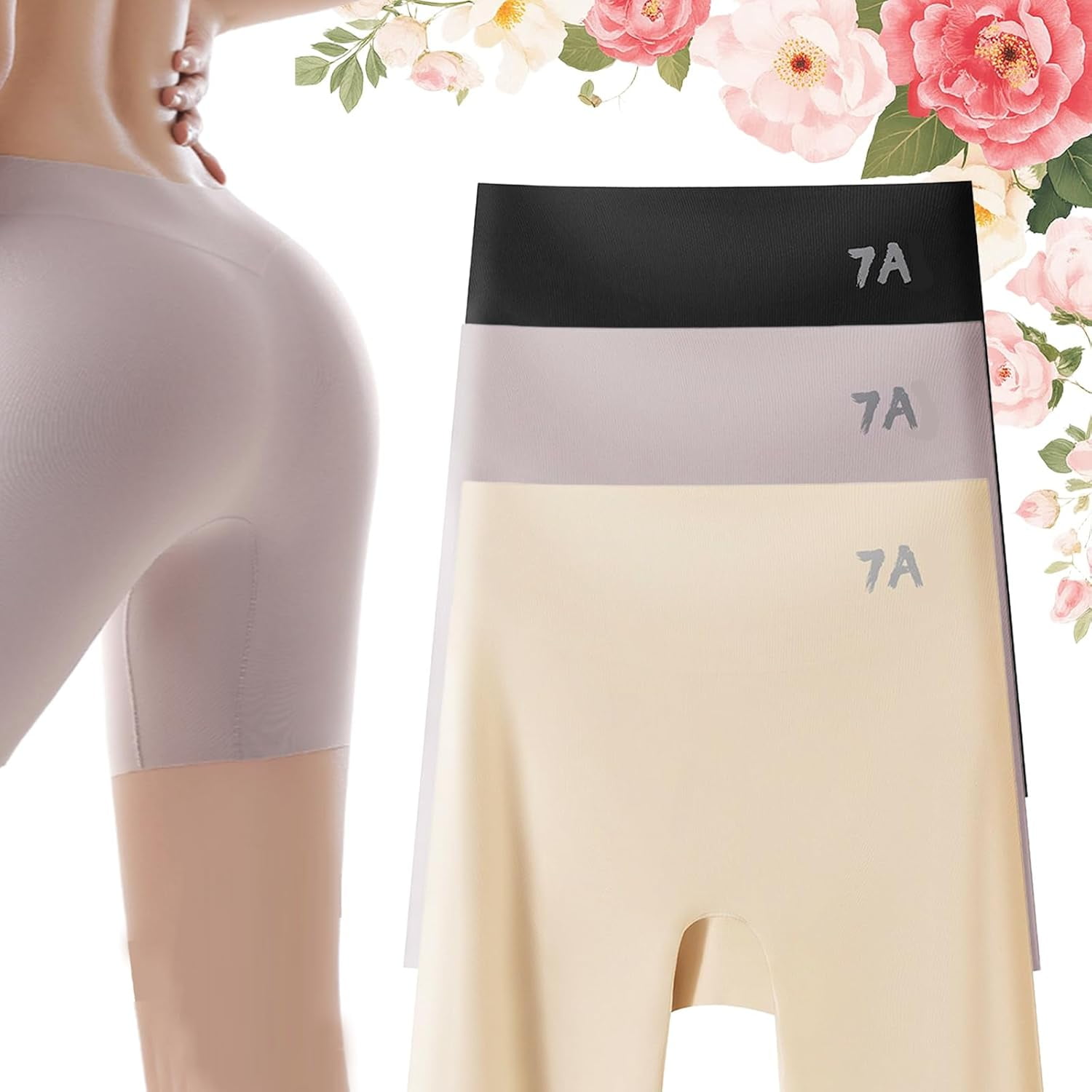 Choosemuc Underwear Ice Silk Panties 7a, 3-in-1 Panties Women's High-Waisted Ice Silk Tummy ...