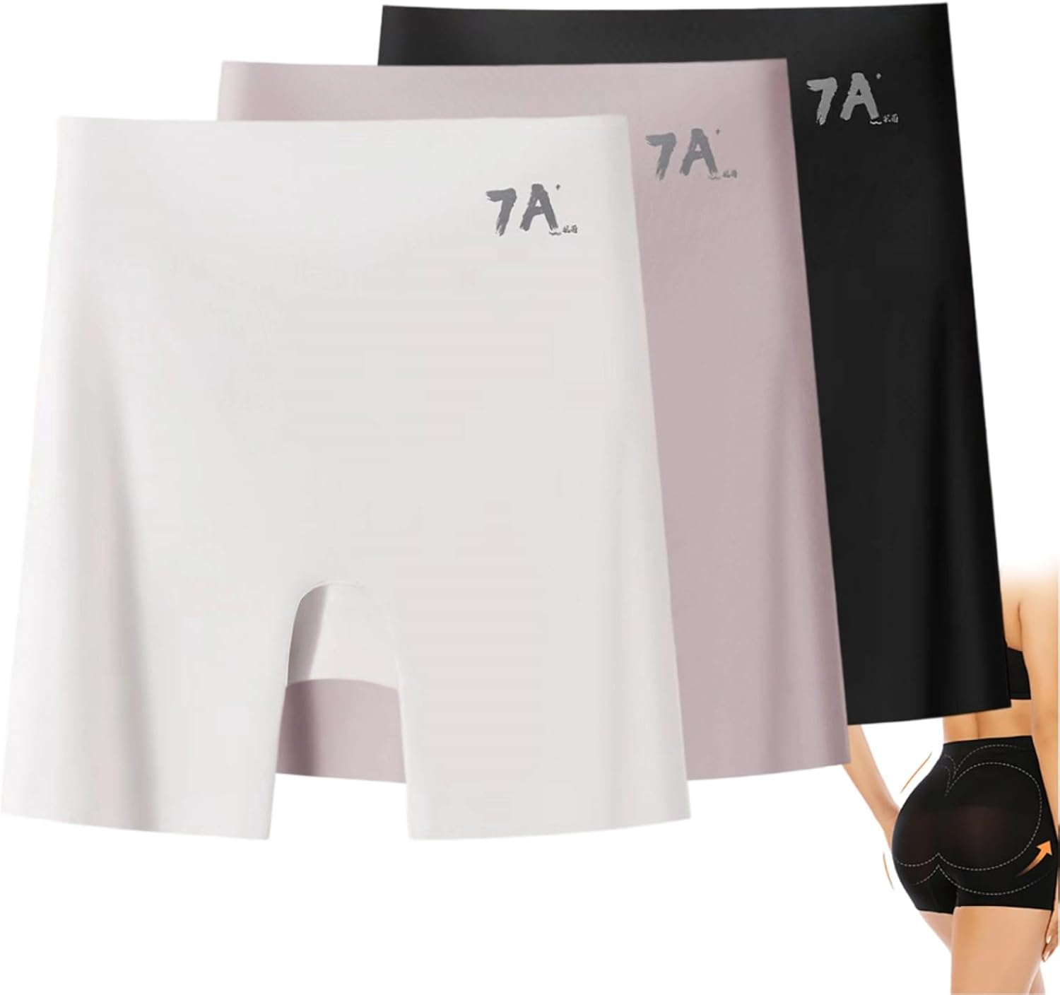 Choosemuc Underwear, Women's High-Waist 7A-Grade Ice Silk Panties, 3-in ...