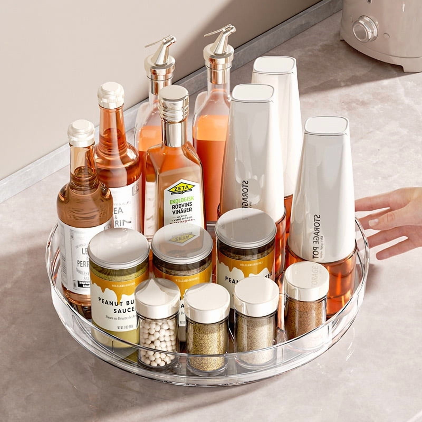 ChoovyShop Lazy Susan Turntable Organizer, Acrylic Rotating Storage ...