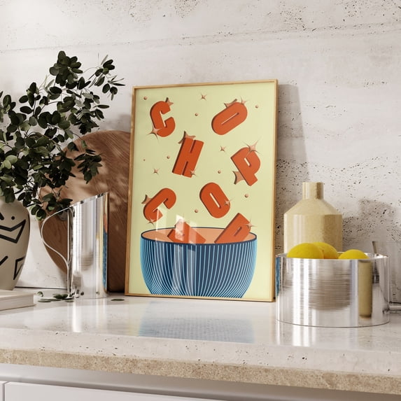 Chop Chop Chef Kitchen Unframed Paper Print - Walmart.com