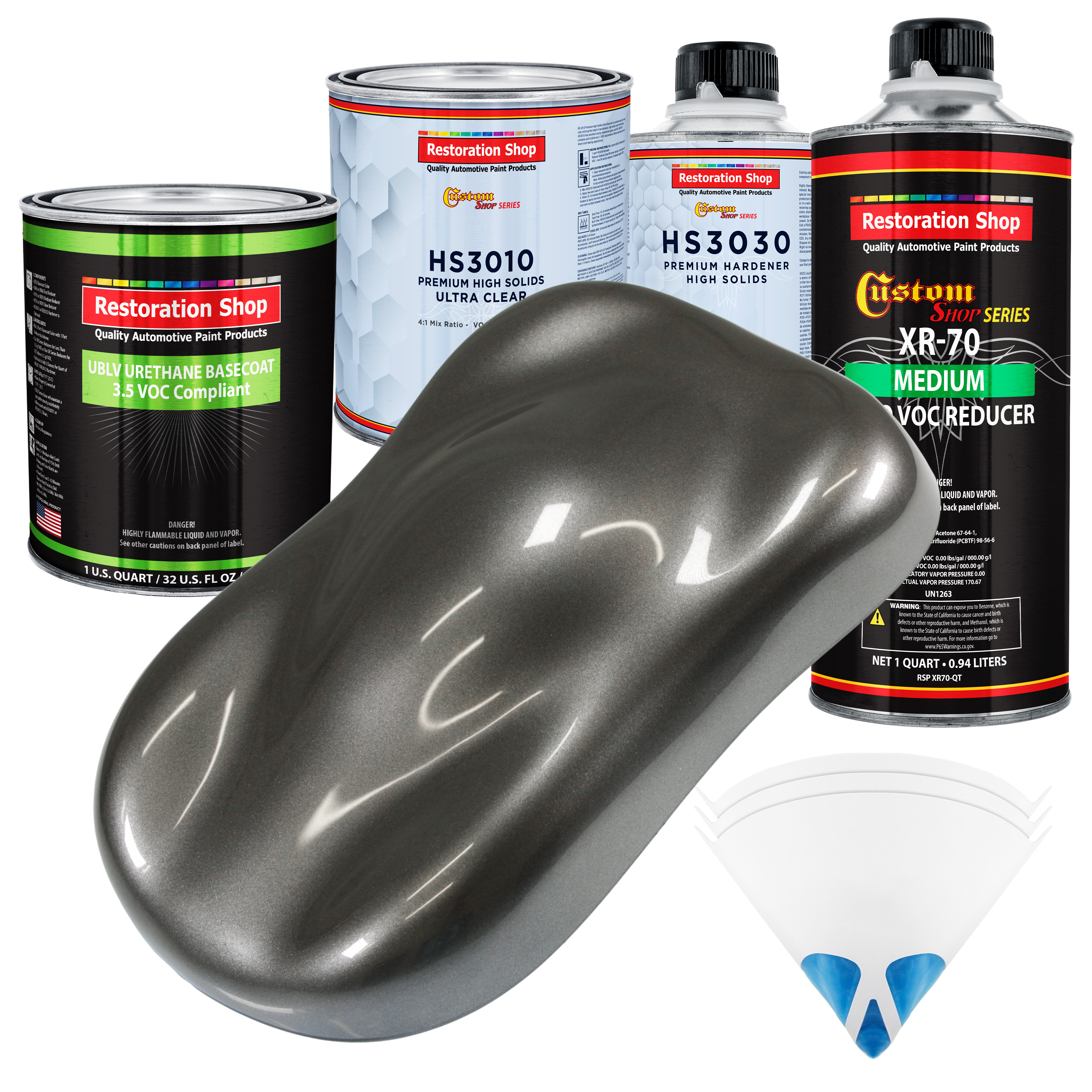 Chop Top Silver Metallic Prem Quart Kit Low VOC URETHANE BASECOAT Auto ...