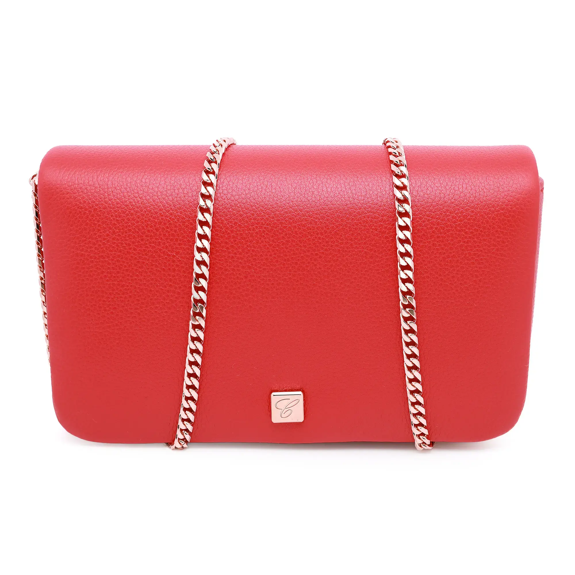Chopard Ice Cube, Red Grained Leather Mini Chain Crossbody Bag 95000 ...