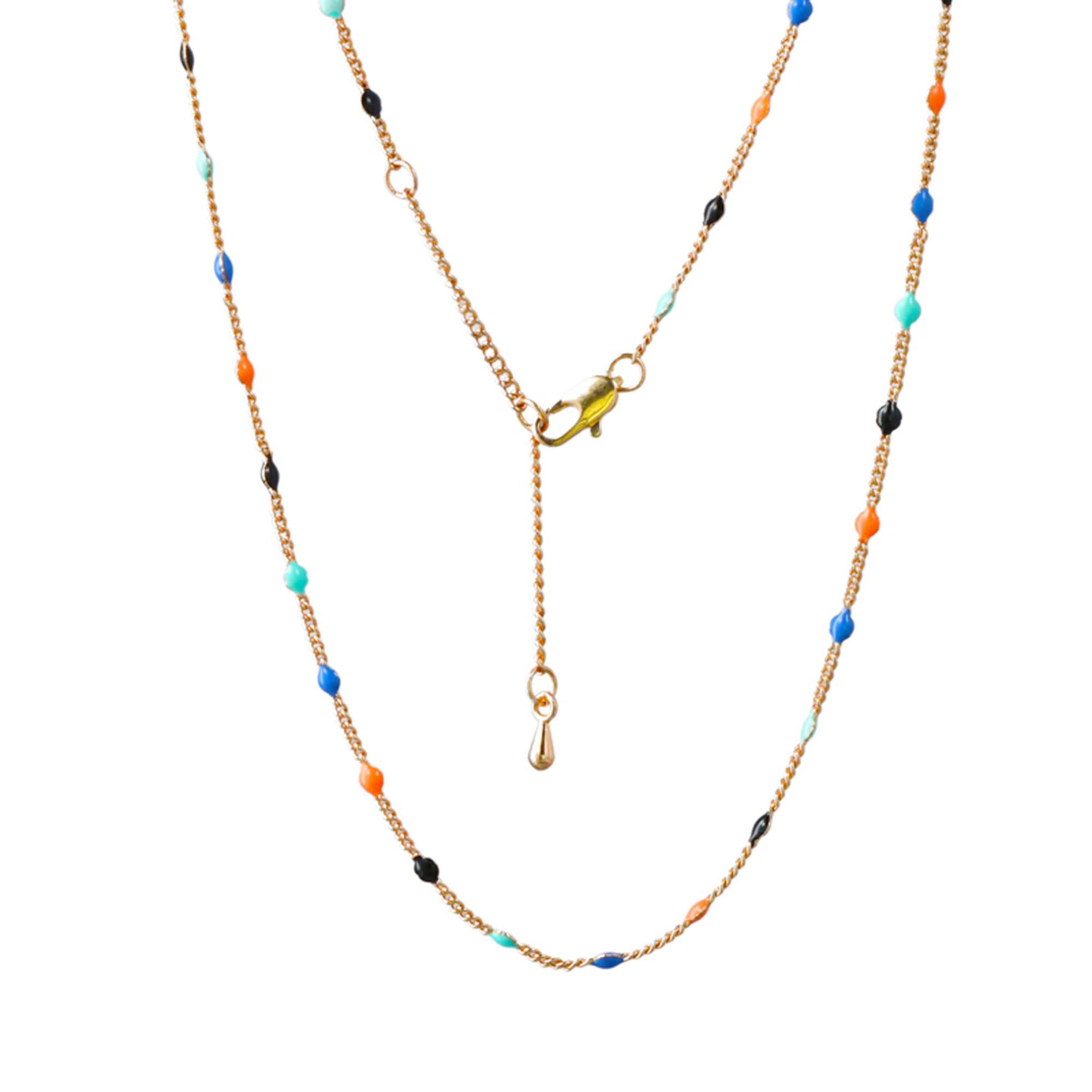 Chopin Chain with Dripping Beads - Elegant Copper Vintage Necklace ...