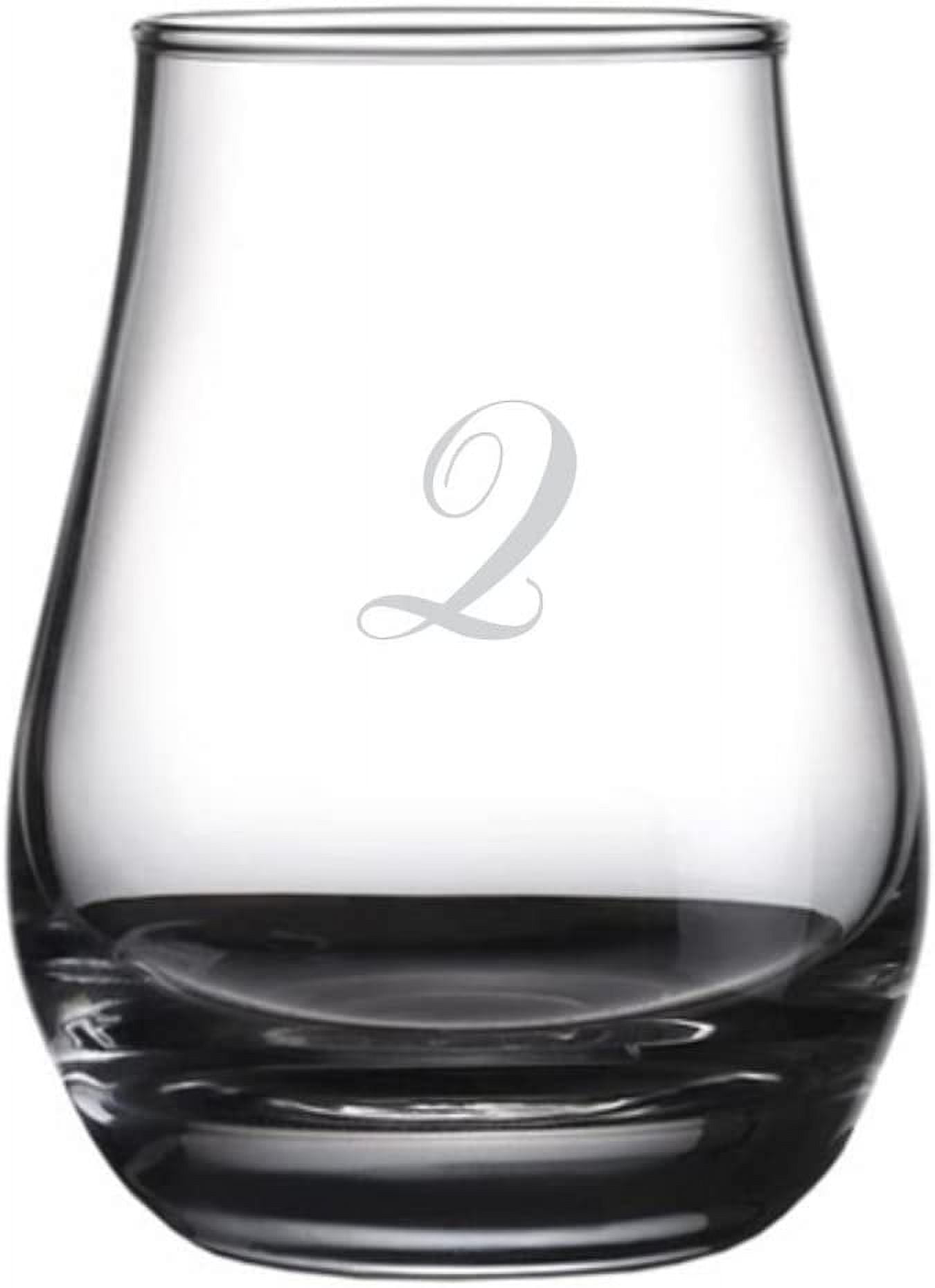 Chopin Script Etched Monogram Spey Dram Whisky Tasting Glass Letter Q ...
