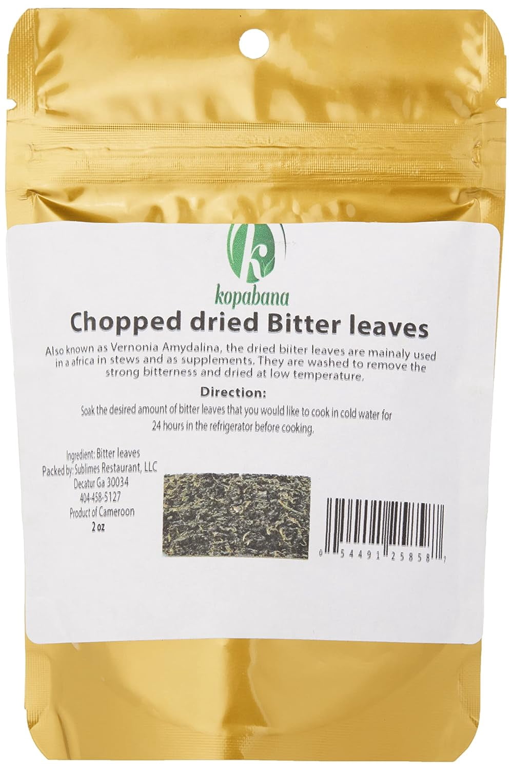 Chopped Dried Bitter Leaves| Vernonia amygdalina | 1oz - Walmart.com