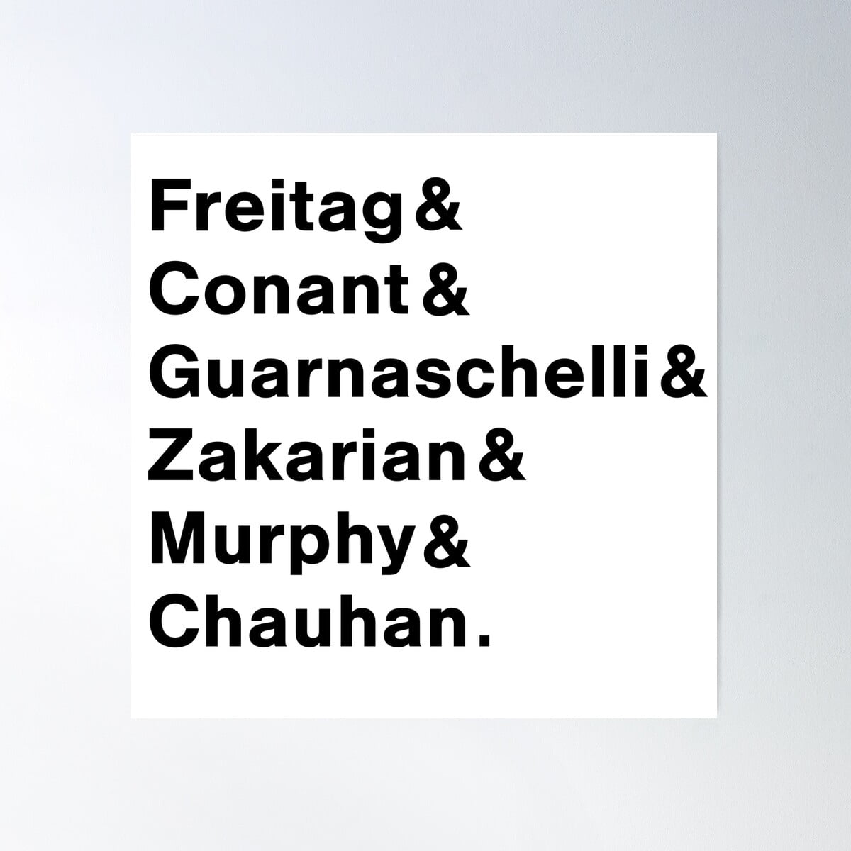 Chopped Judges Name List Poster Wall Art, Modern Wall Decor For Living ...