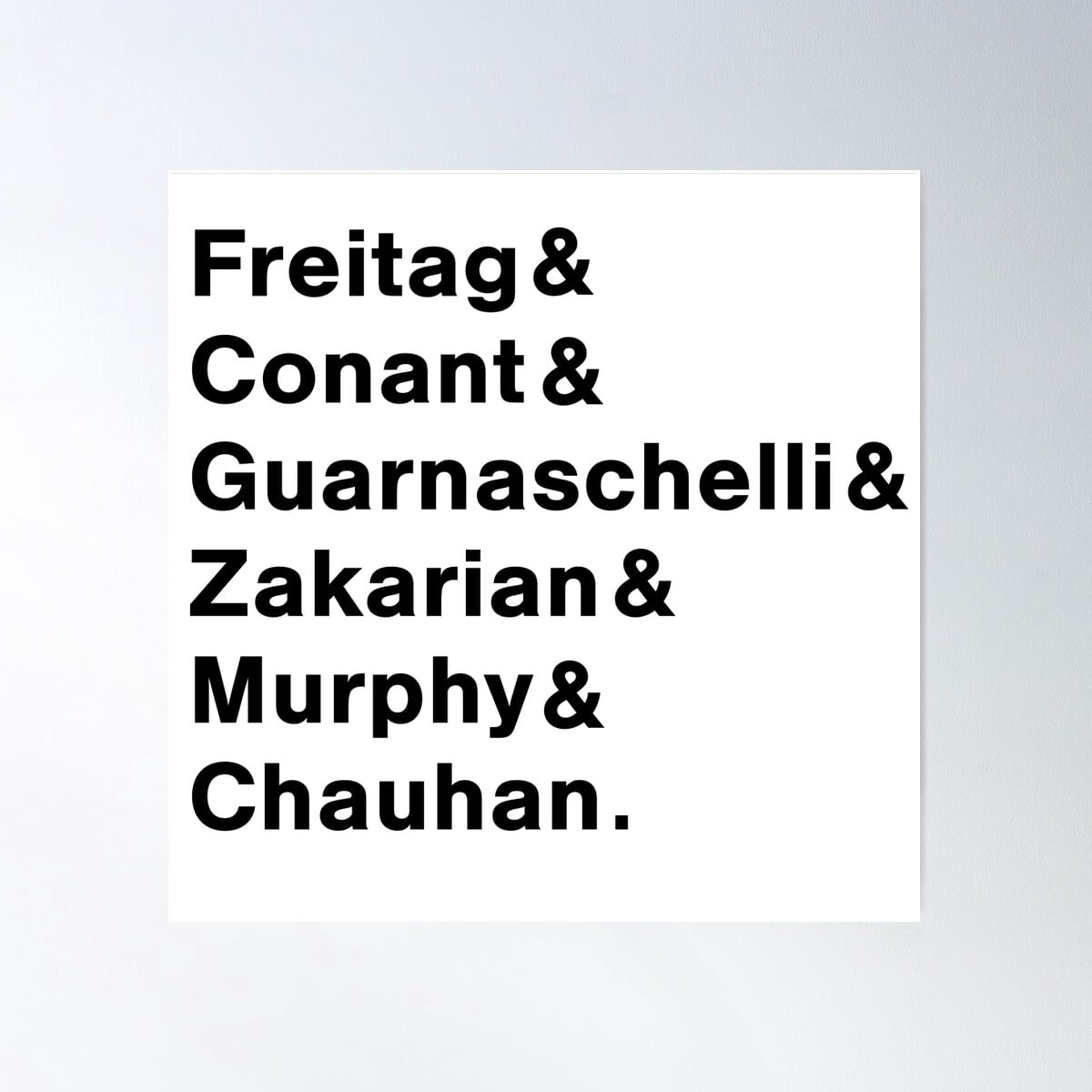 Chopped Judges Name List Poster Wall Art, Modern Wall Decor For Living ...