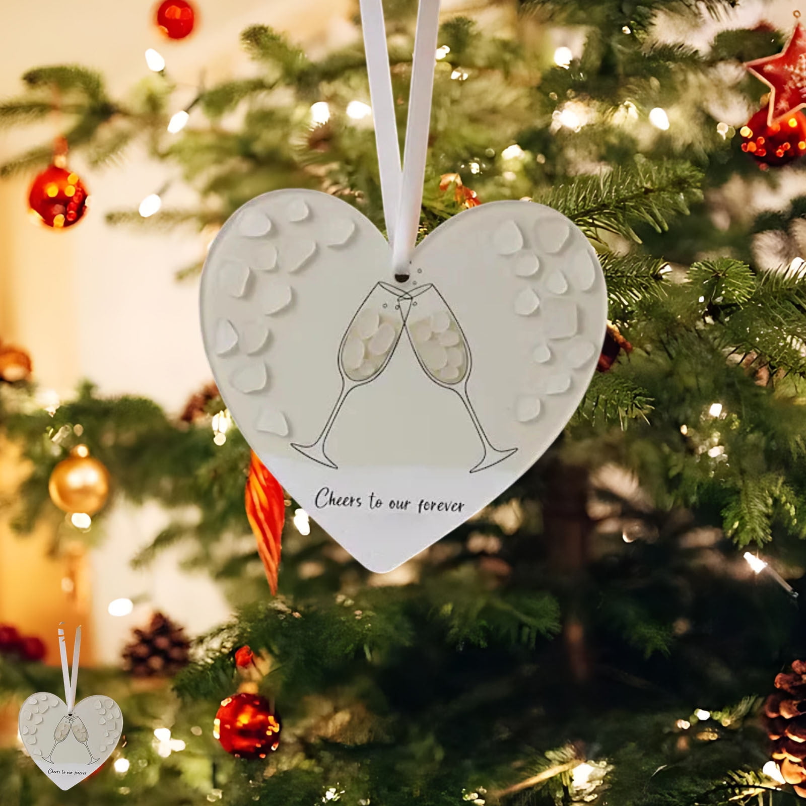 Chopper 8cm Heart-Shaped Sea Glass Friendship Ornament Handmade ...