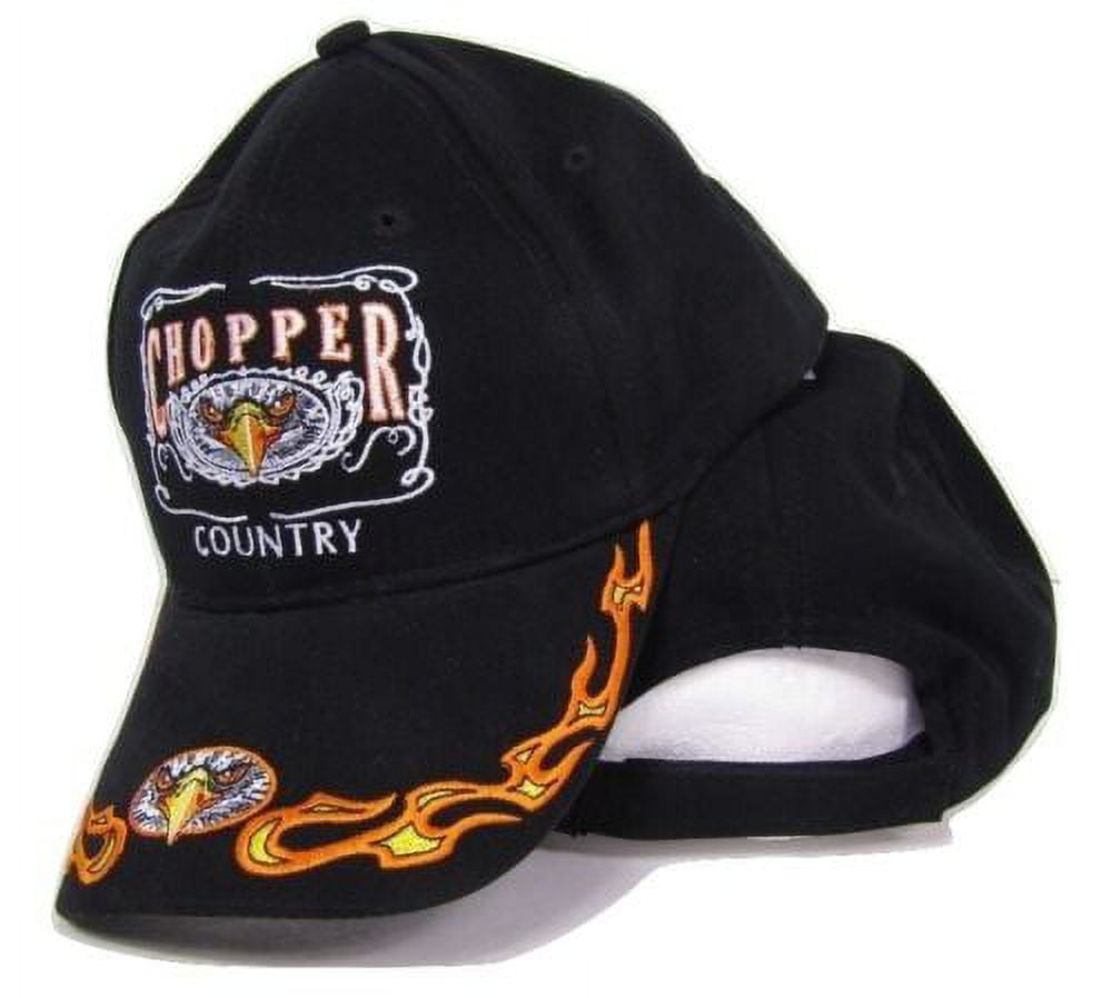 Chopper Country Motorcycles USA Eagle Flames Biker Baseball Cap Hat ...