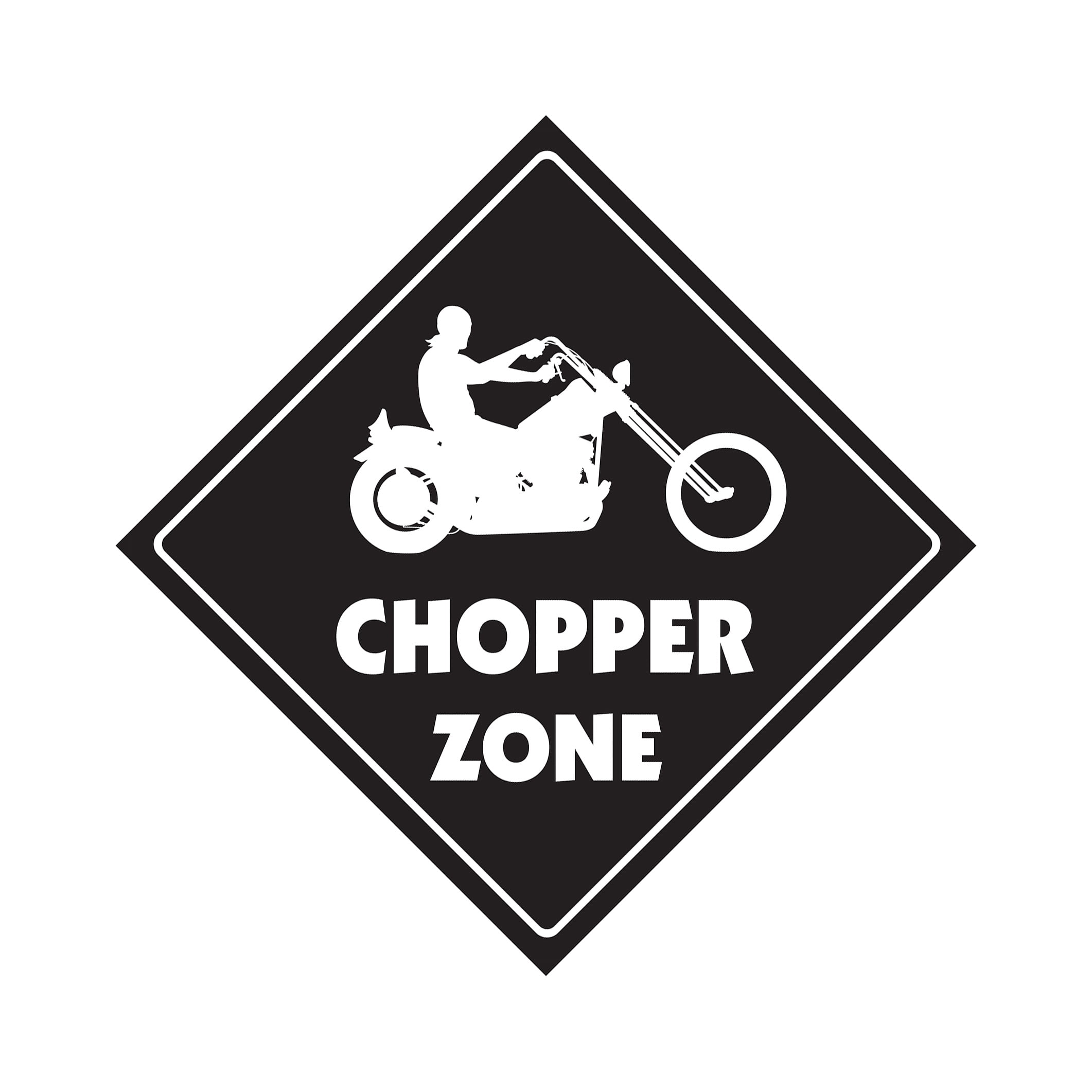 Chopper Crossing Sign Zone Xing | Indoor/Outdoor | 12" Tall cycle ...