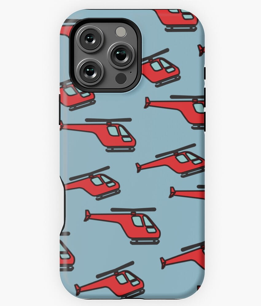 Chopper Traffic Jam Red Helicopters N5893 Phone Case for iPhone 17 16 ...