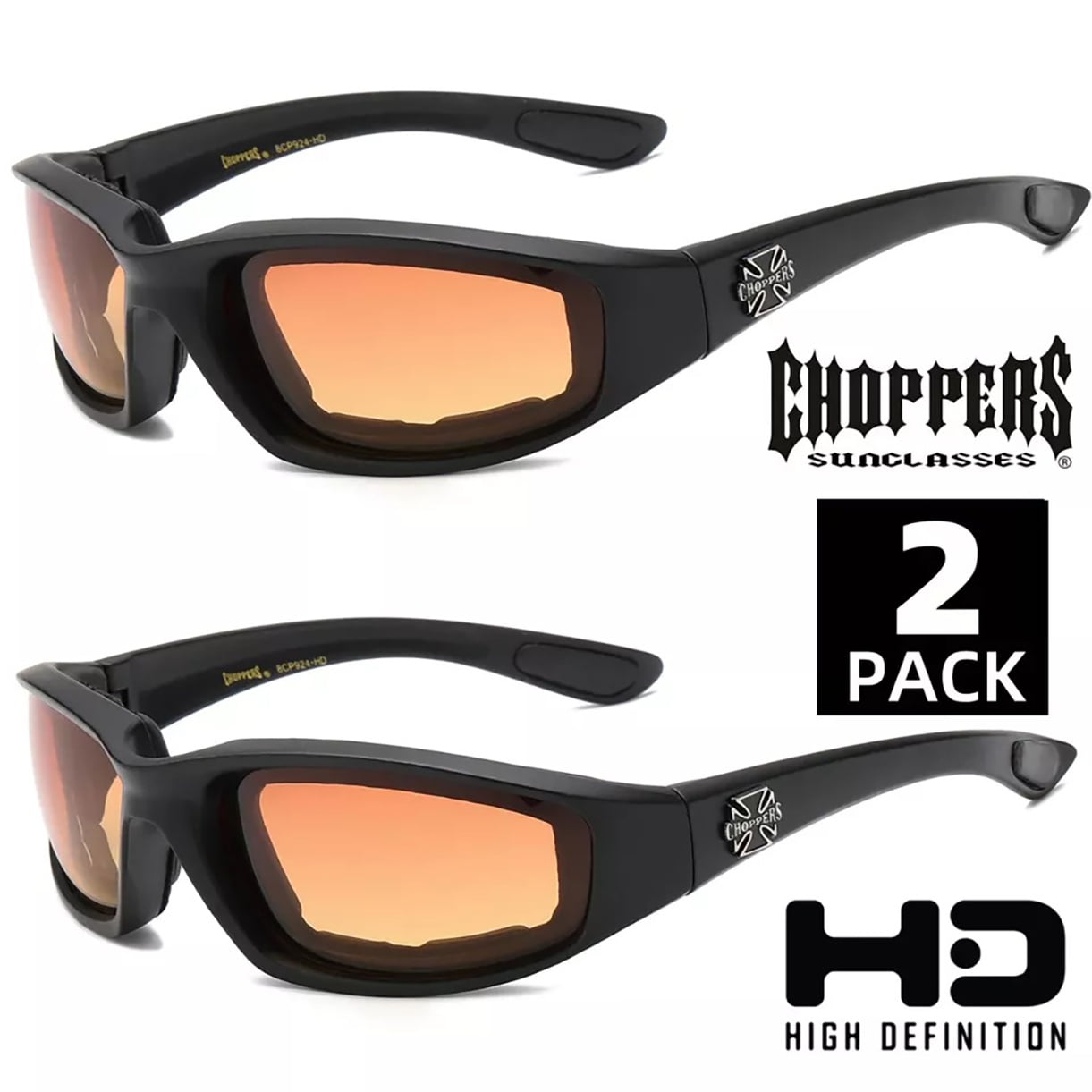 Choppers Foam Padded Biker Motorcycle Riding Sunglasses High-Definition ...