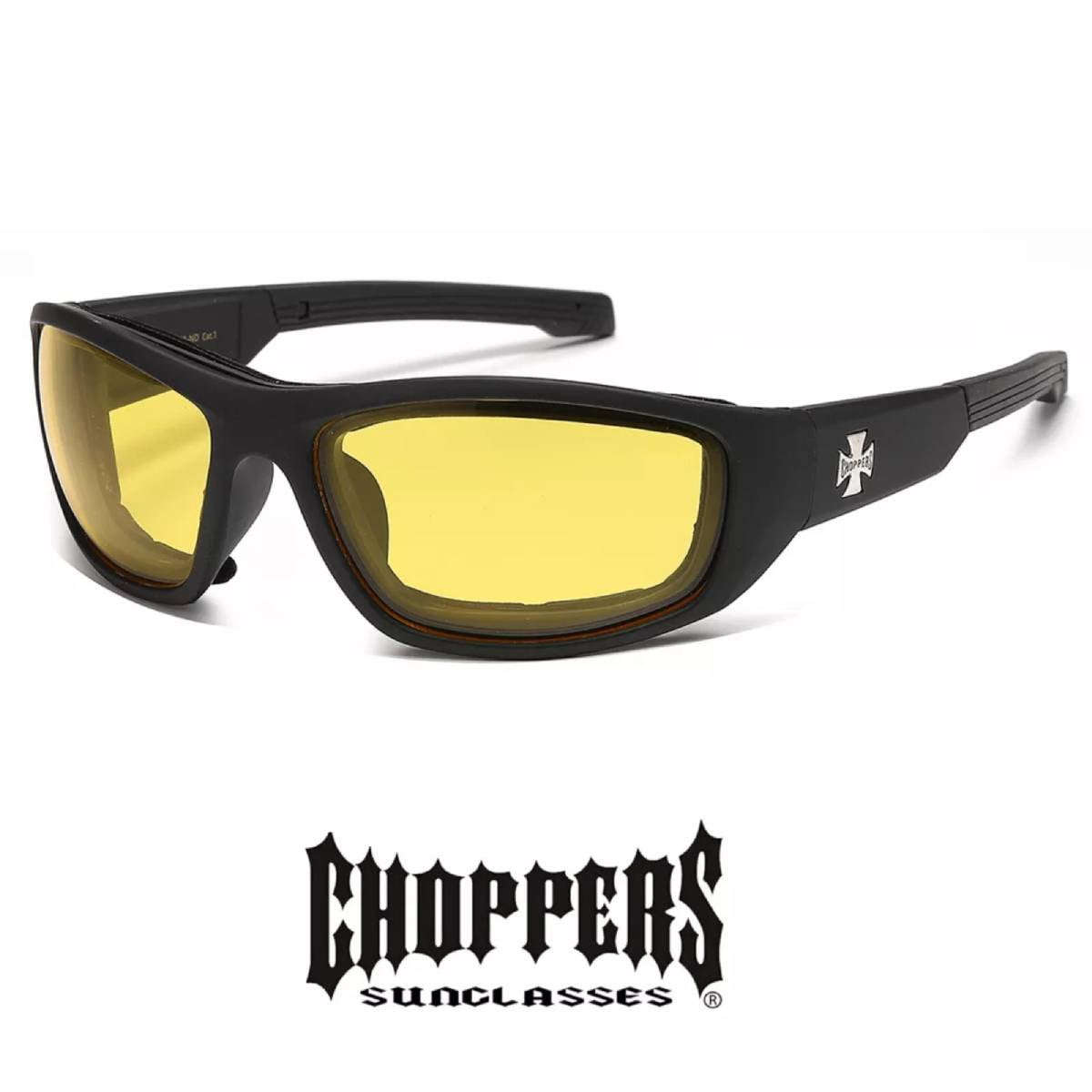 Choppers Padded Foam Wind Resistant Night Driving Sunglasses Motorcycle ...