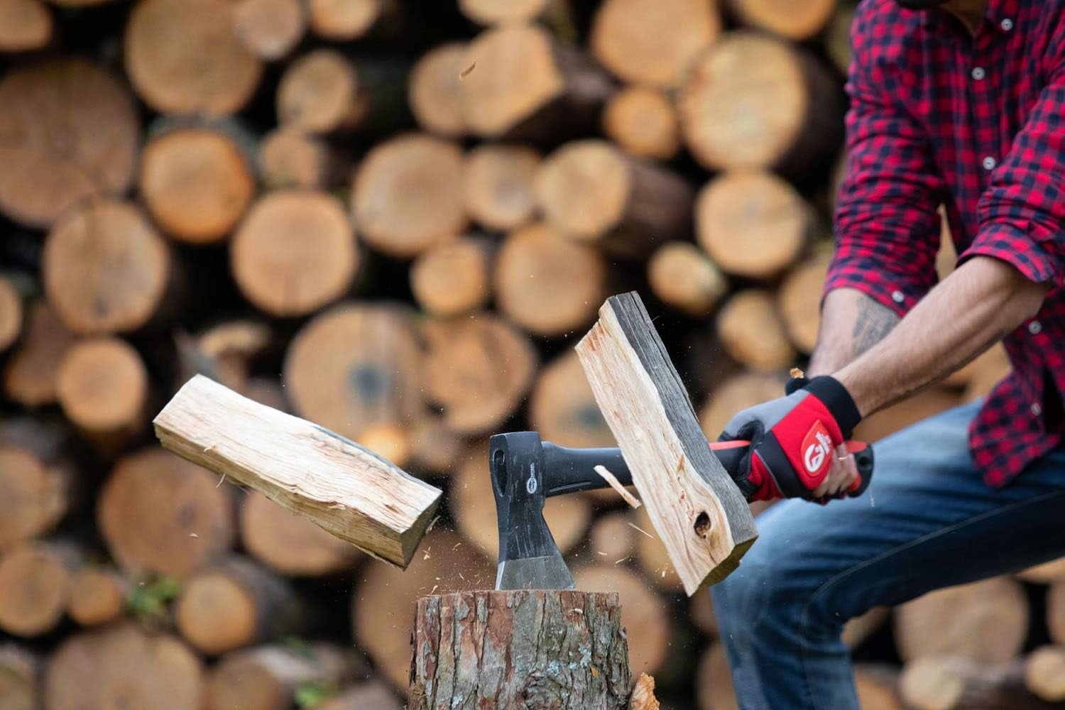 Chopping Axe Combo 15” and 24” Ax Set for Splitting, Kindling, Felling ...