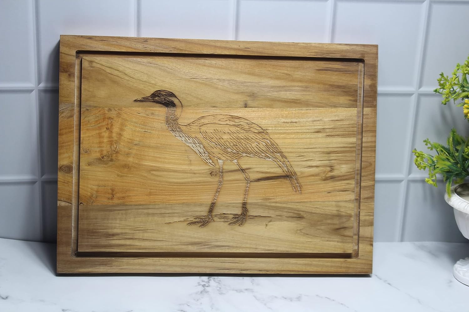 Chopping Board with Juice Groove Large Wooden Cutting Board for Kitchen Wood Chopping Block and ...