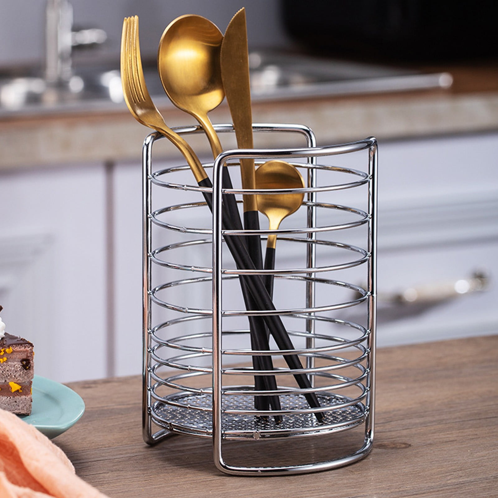 Chopstick Cylinder Utensil Holder - Stainless Steel Countertop ...