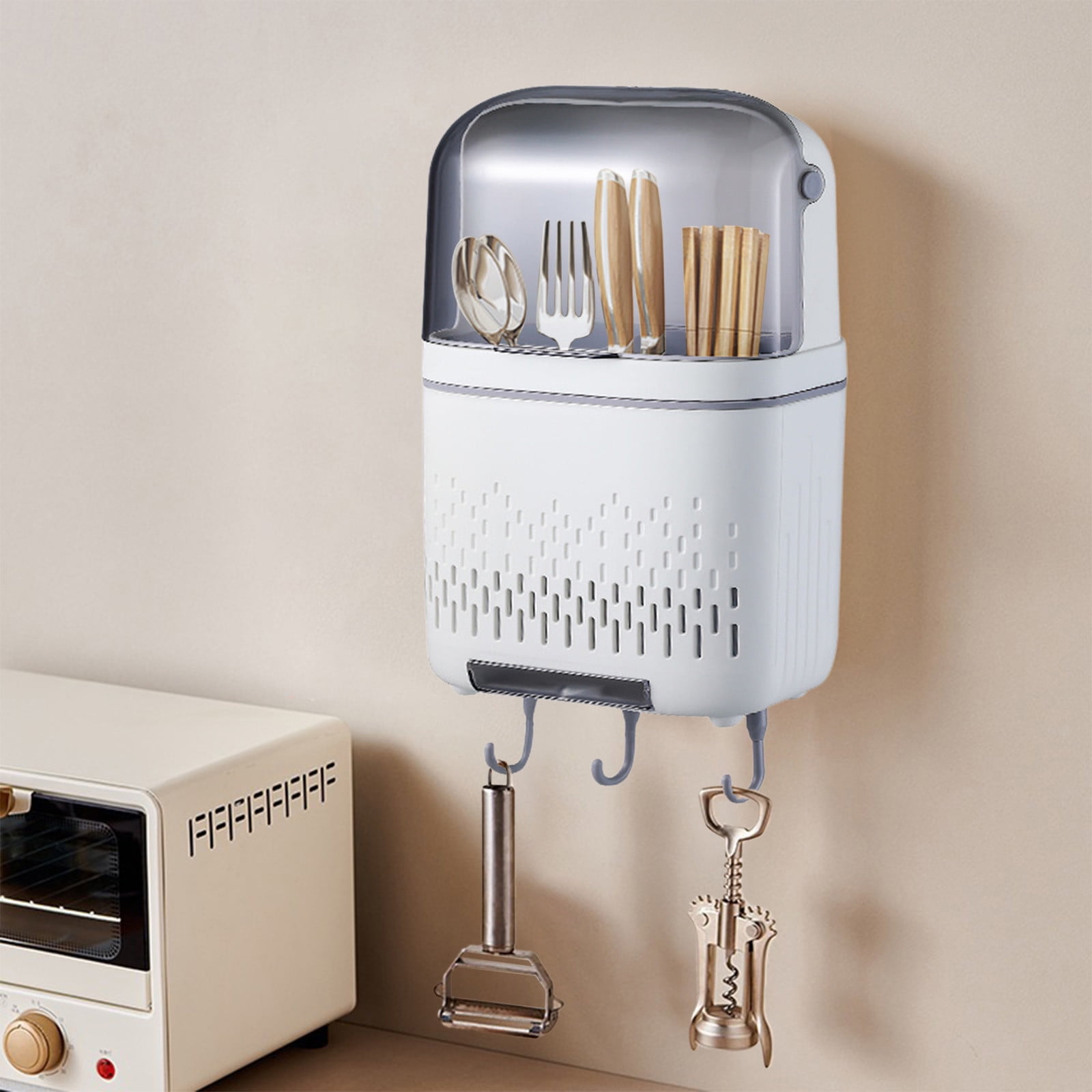 Chopstick Holder,Utensil Storage,Kitchen Organizer,Punch-Free Wall ...