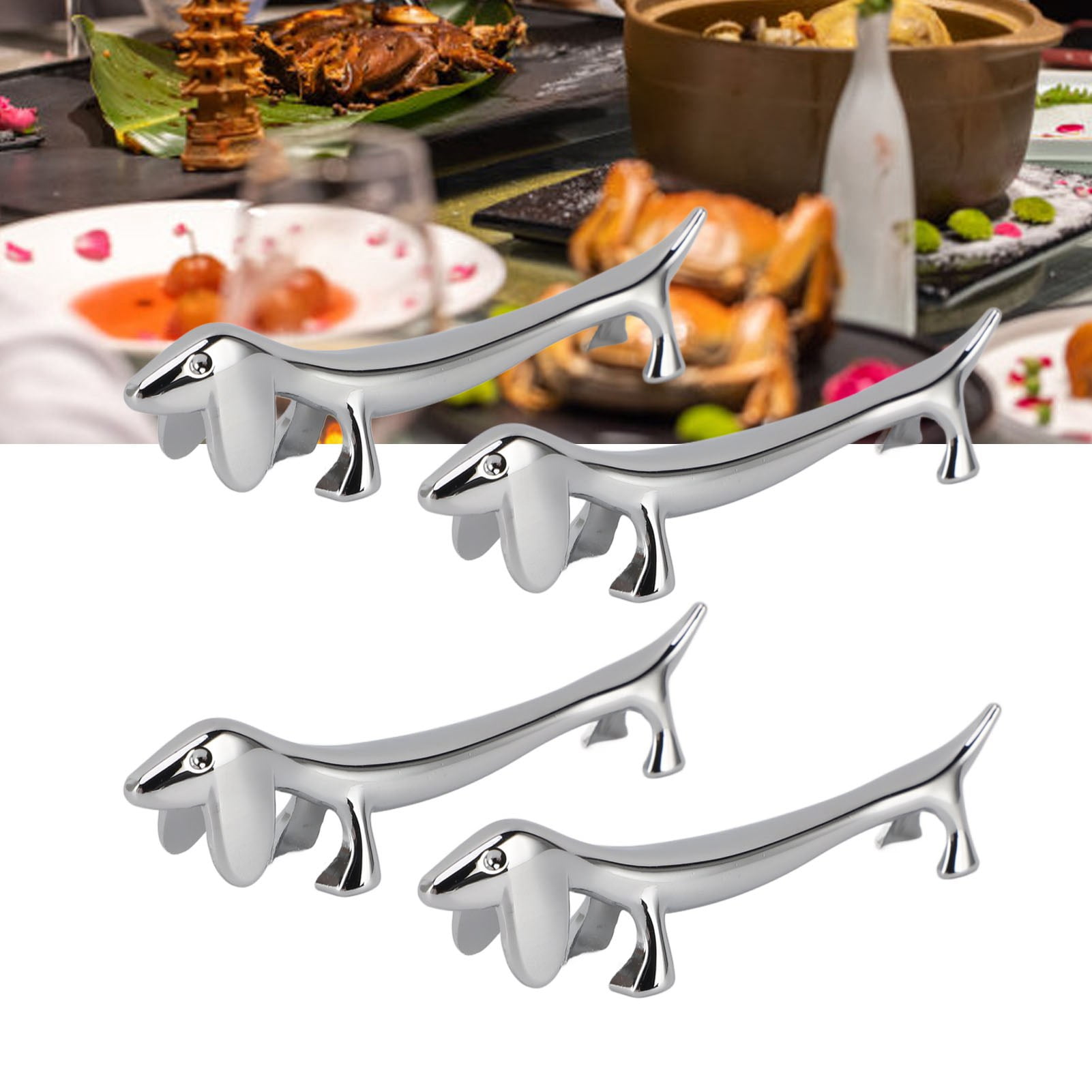 Chopstick Rest, 4PCS Silver Tableware Holder - Family Dining Essential ...