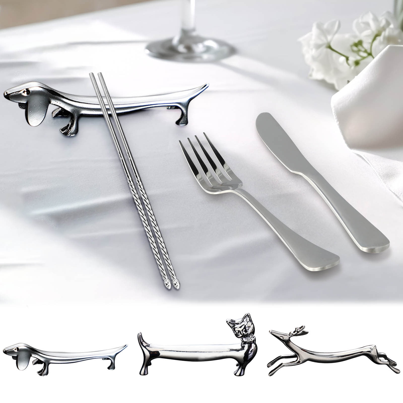 Chopstick Spoon Holder Rack | Food-Safe Alloy | Easy Clean Versatile ...