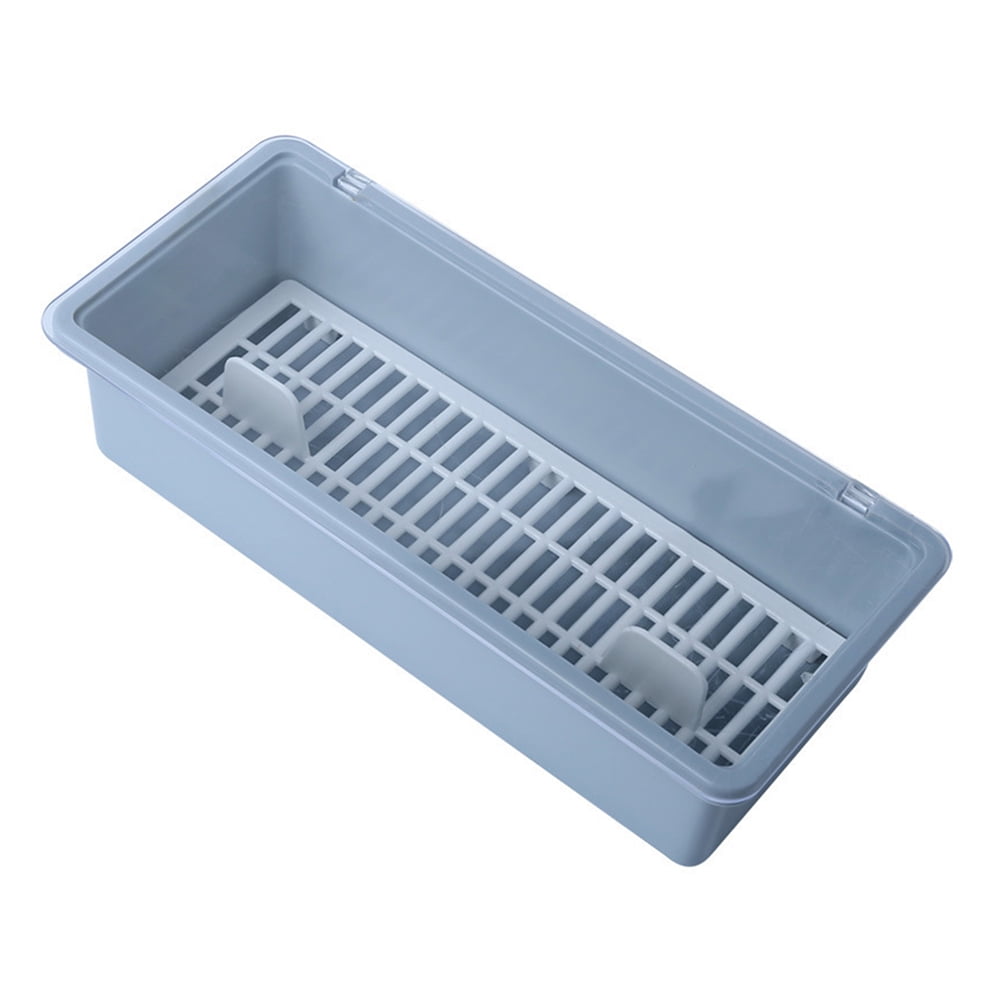 Chopsticks Box Drain Metal Container with Lid Draining Organizer ...