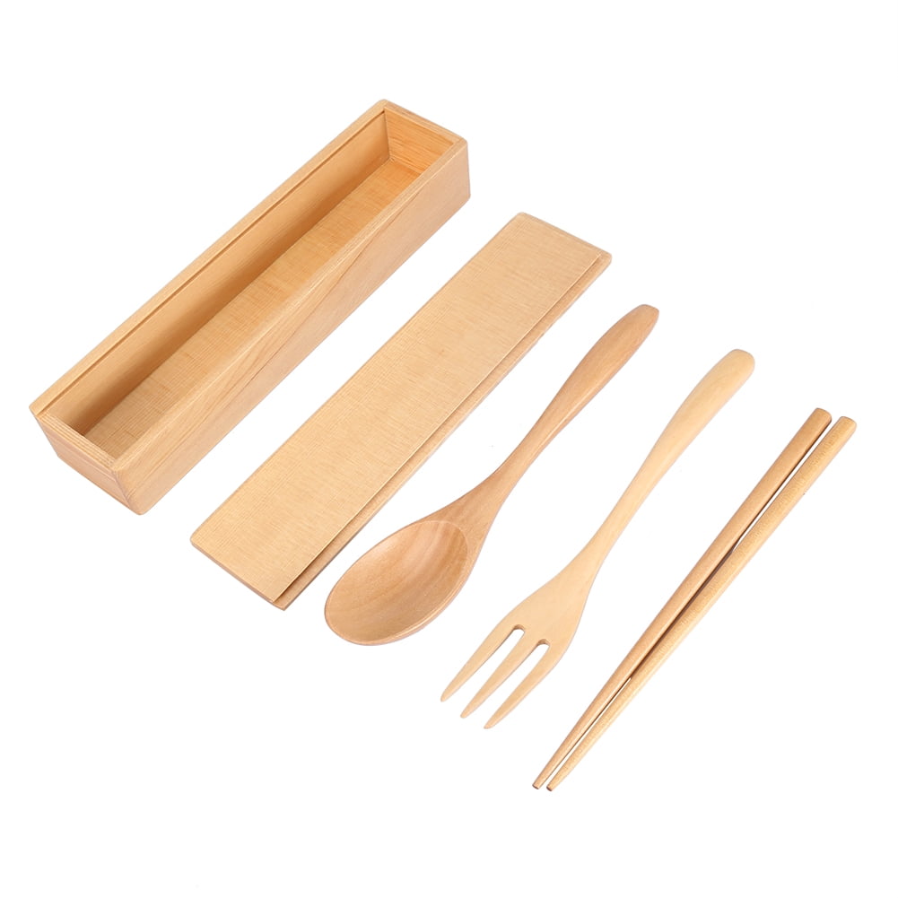 Chopsticks Storage Box,Wooden Cutlery Box with Lid, Small Drawer ...