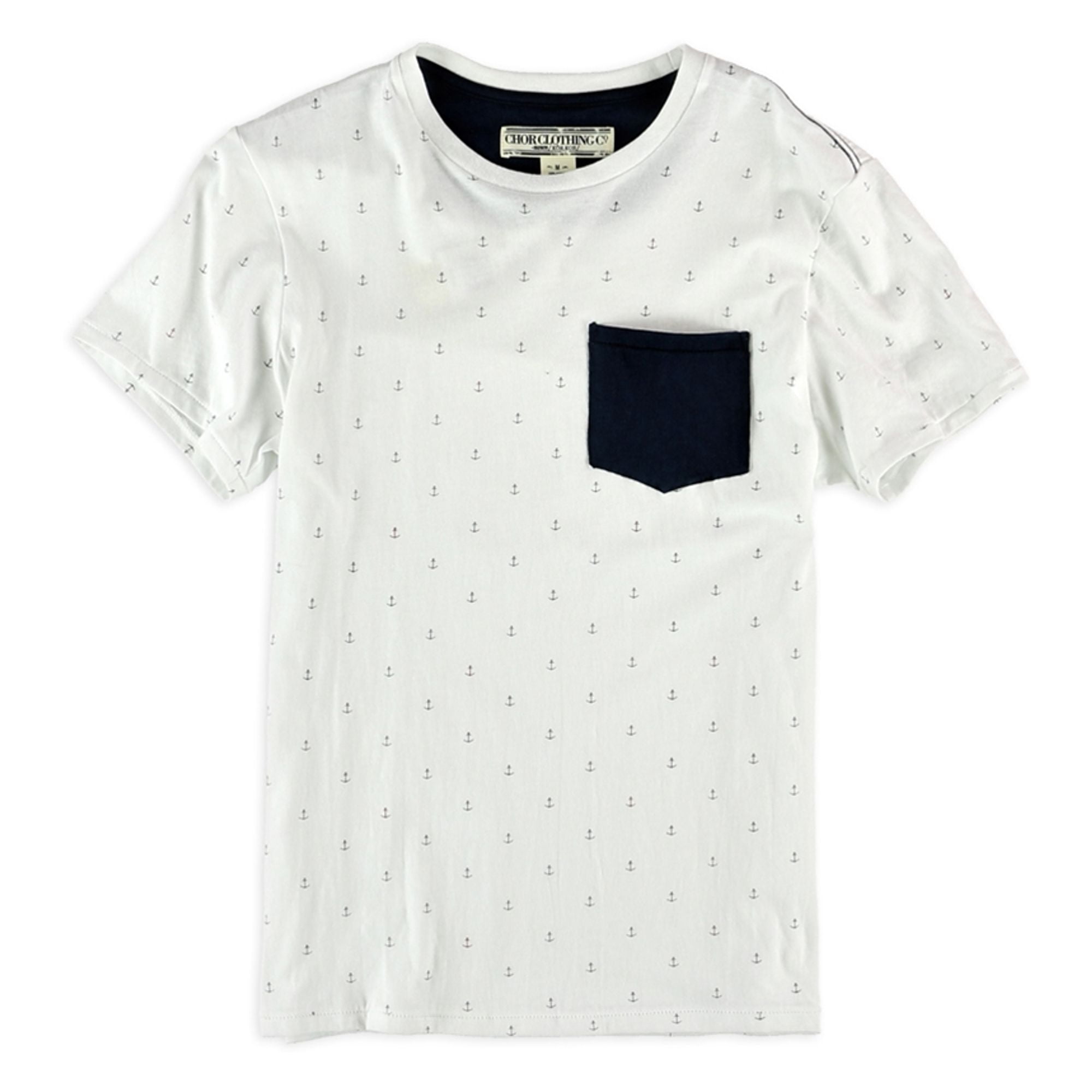 Chor Clothing Company Mens Anchor Print Graphic T-Shirt, White, Small ...