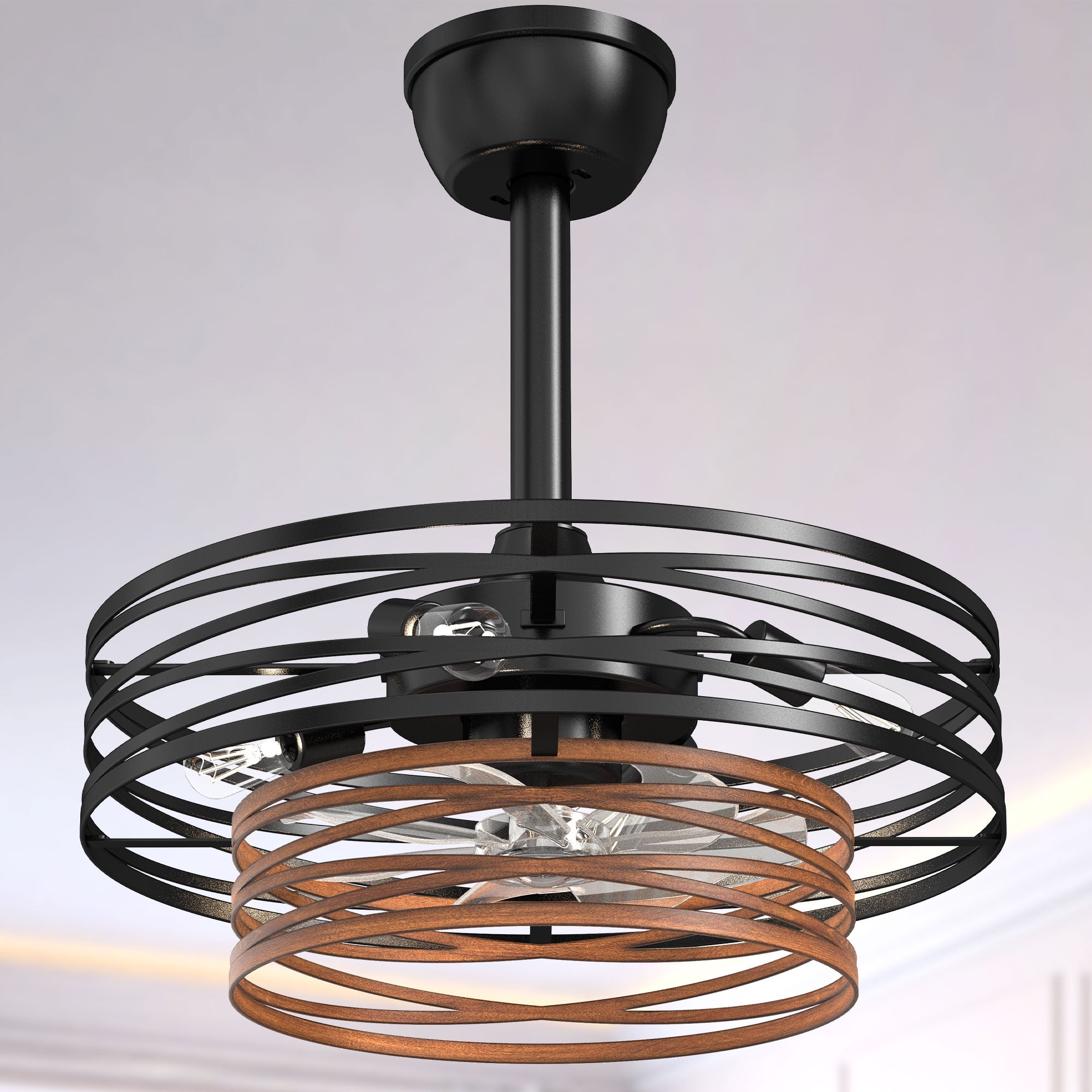 Chords Attic 20" Modern Ceiling Fan with Lights and Remote Control, 6 ...