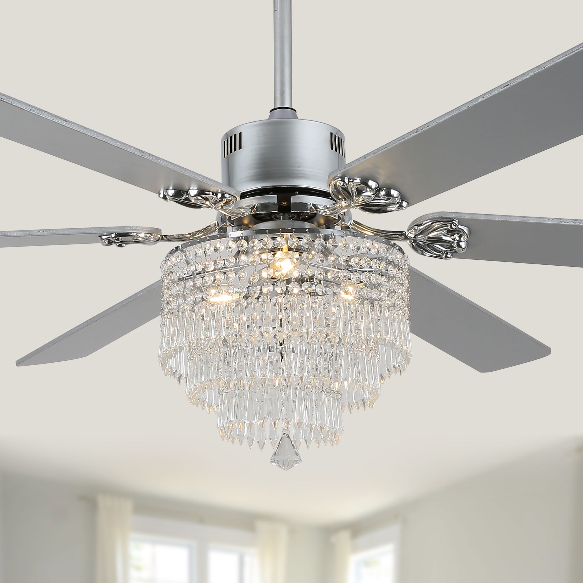 Chords Attic 65" 6-Blade Reversible Ceiling Fan with Lights and Remote ...