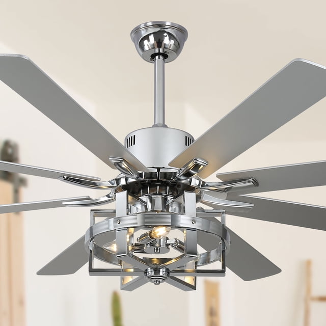 Chords Attic 65" 8-Blade Reversible Ceiling Fan with Lights and Remote ...