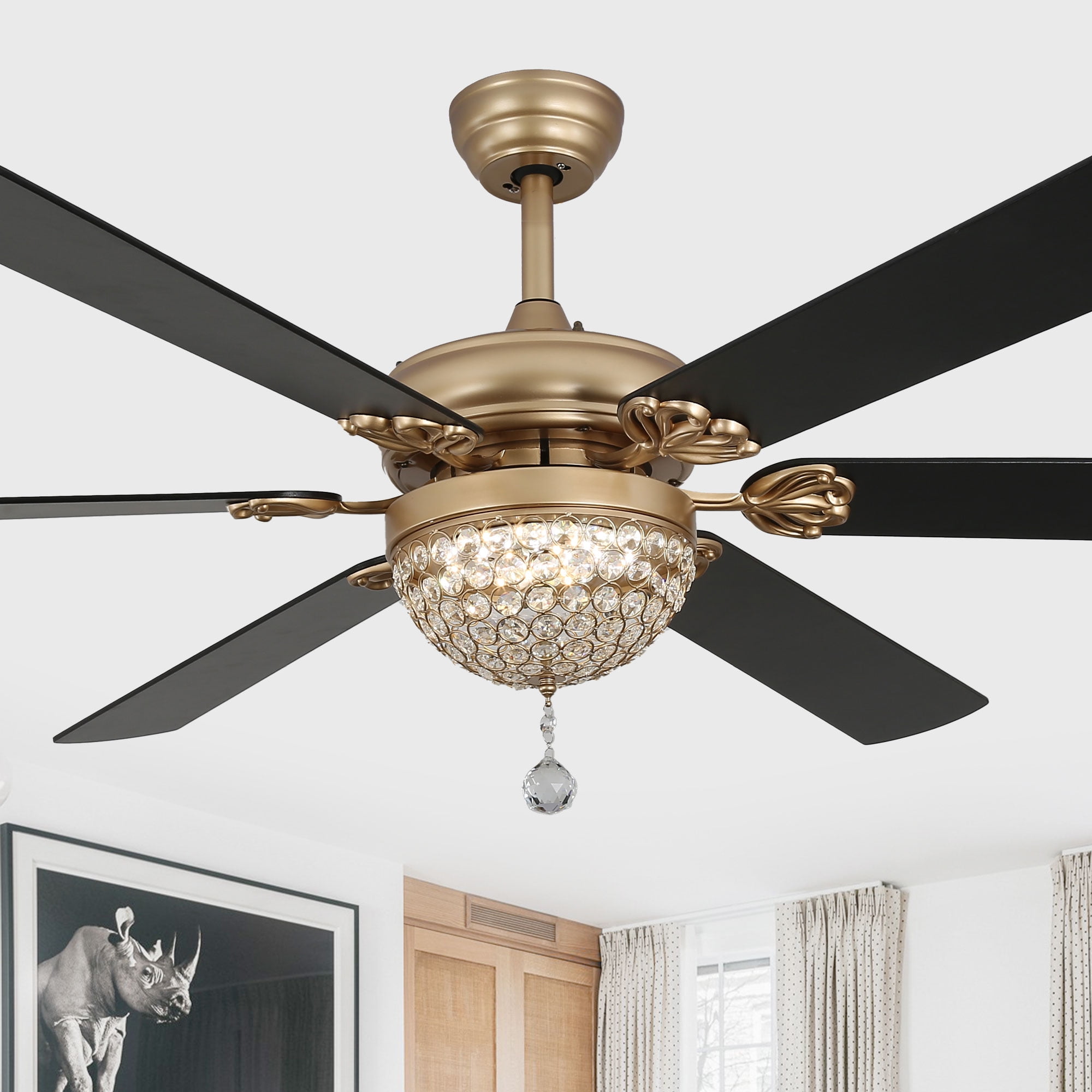 Chords Attic 65" Reversible 6-Blade Ceiling Fan with LED Lights and ...