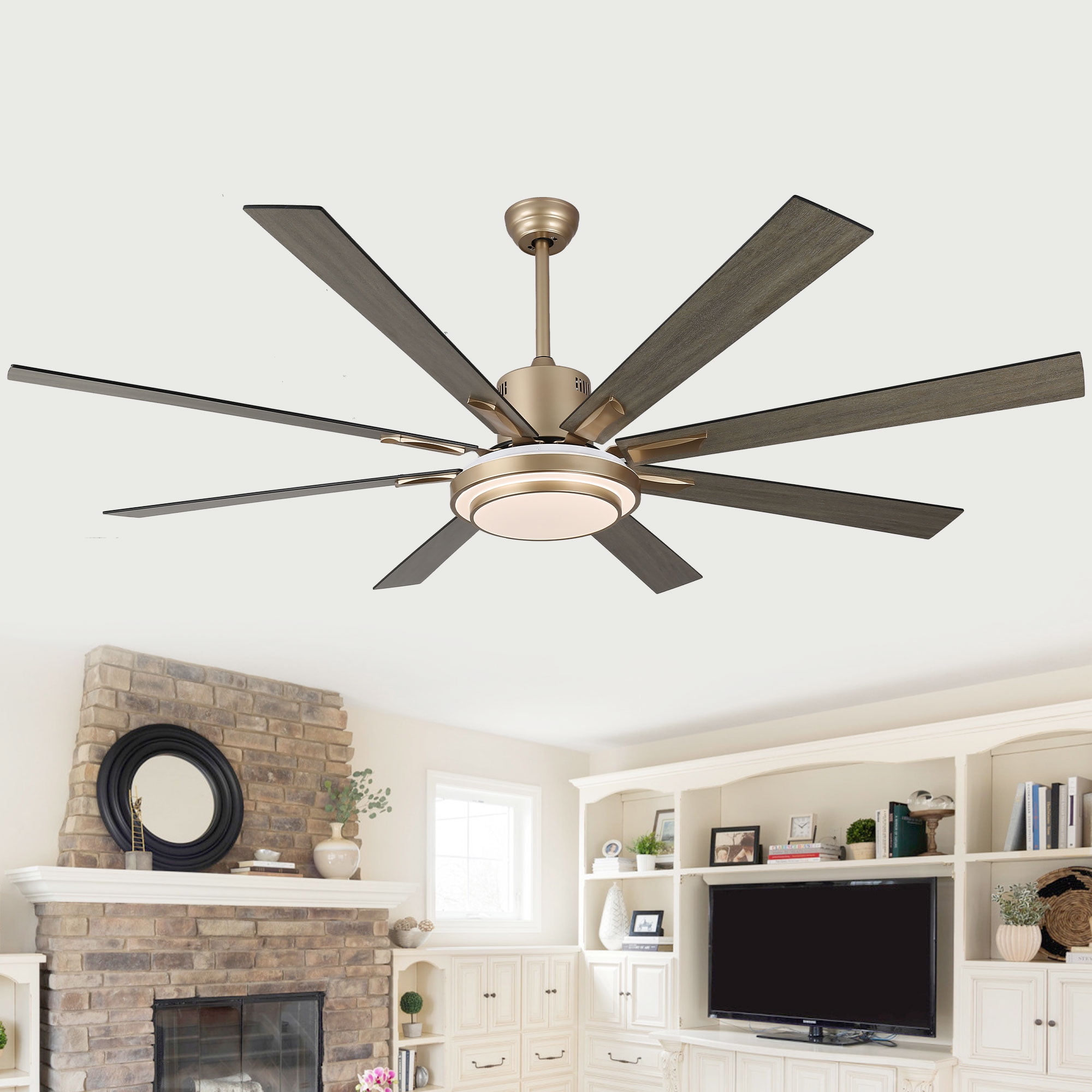 Chords Attic 72" 8-Blade Reversible Ceiling Fan with LED lights and ...